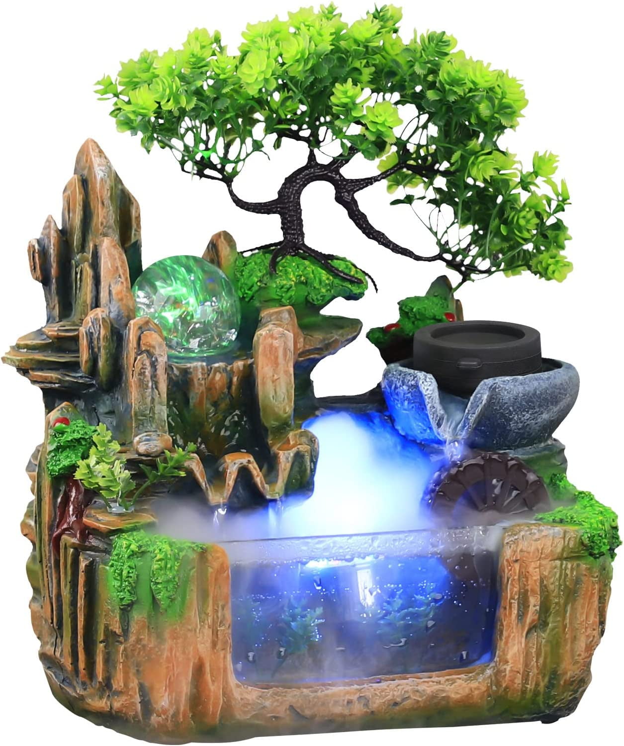 Fountain Waterfall Decoration,Indoor Relaxation Desktop Waterfall ...