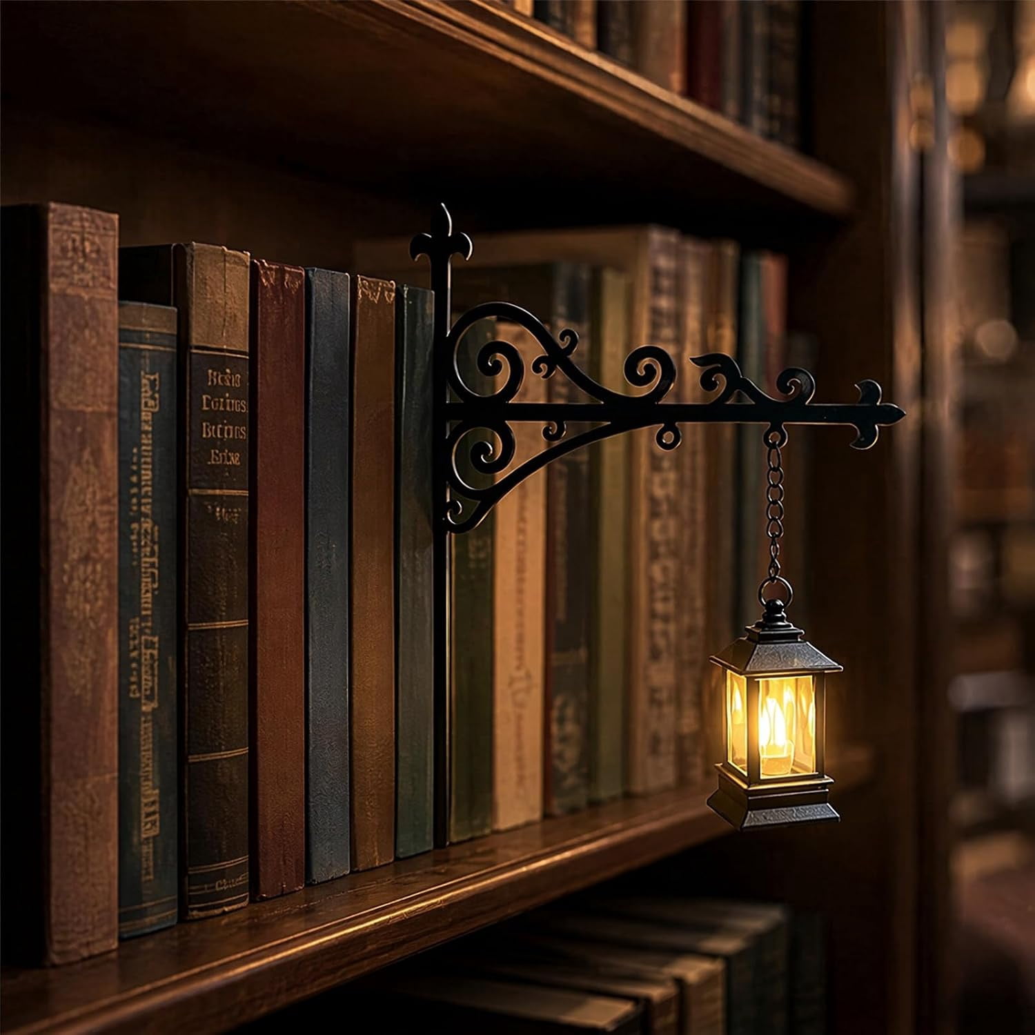 Fountwell Mini Bookshelf Lamp Library Lantern LED Nook Light Decorative ...