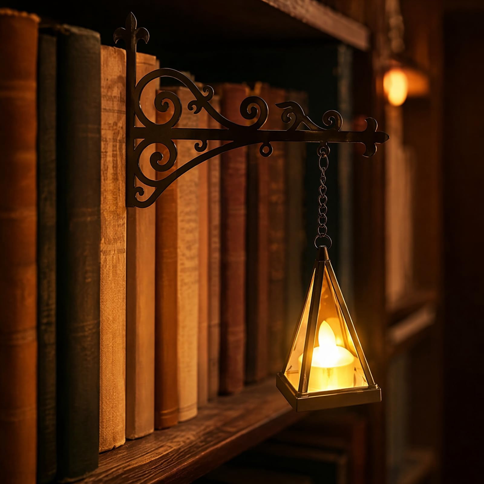Fountwell Mini Bookshelf Lamp Library Lantern LED Nook Light Decorative ...