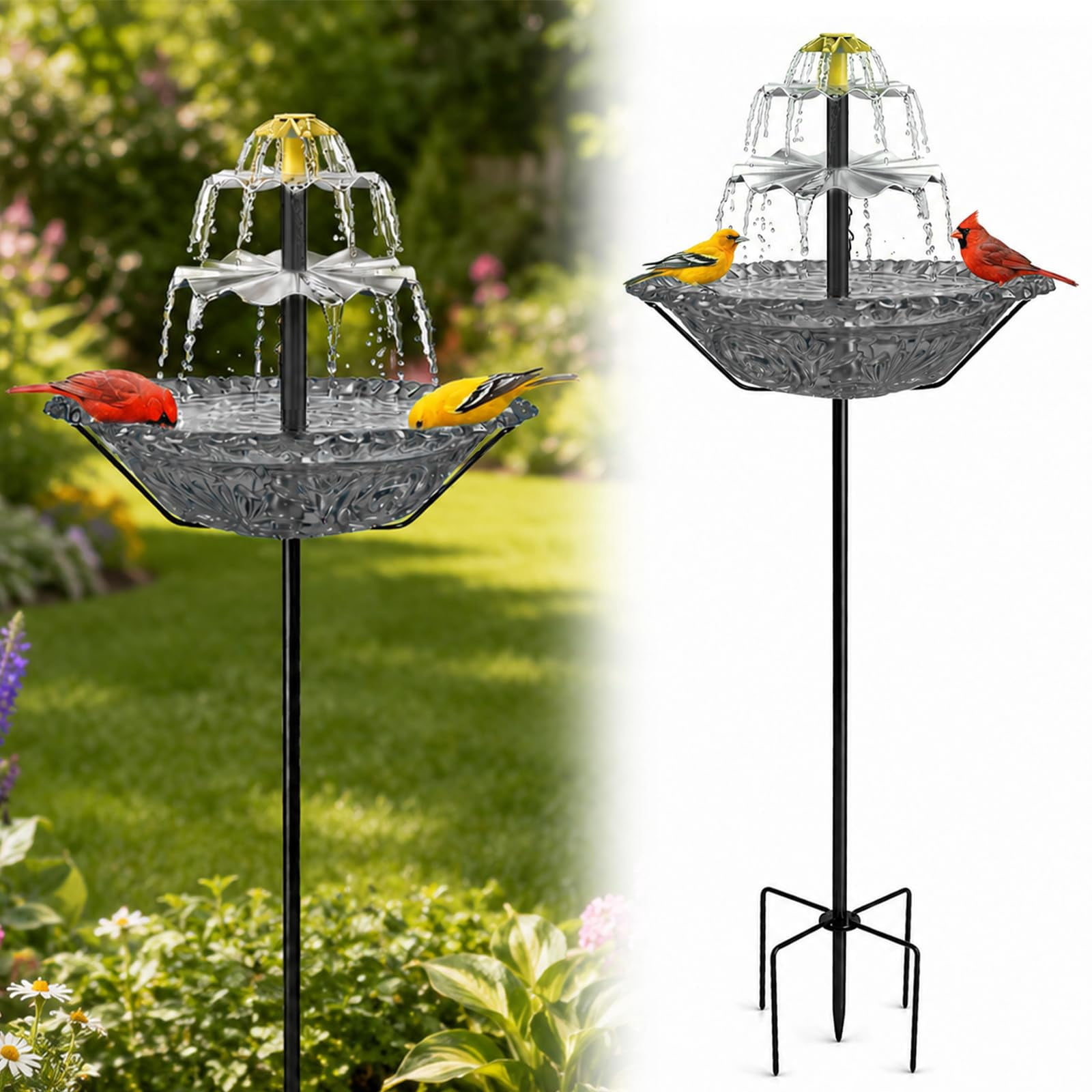 Fountwell Solar Bird Bath Fountain – Weather-resistant Acrylic with ...
