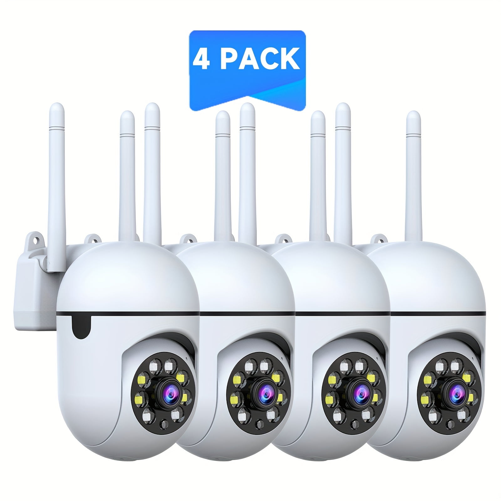 Four 355° Rotating Wireless Cameras, 3MP High Definition, Dual-Band ...