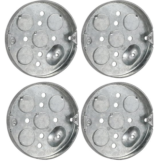 Four 4" Ceiling Electrical Box Galvanized Steel,Pancake Box for Ceiling ...