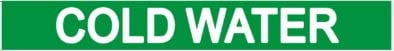 Four (4) Set of 5 PCS - Pipe Marking- Cold Water (Sticker, Green, 1X8 ...