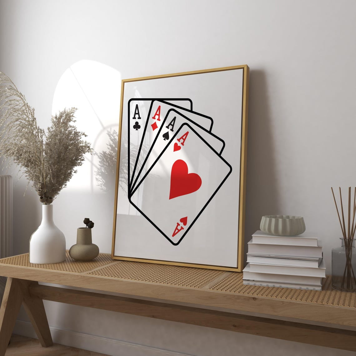 Four Aces Art Print Poster, Four Of A Kind Poster Quote Poster, Trendy ...