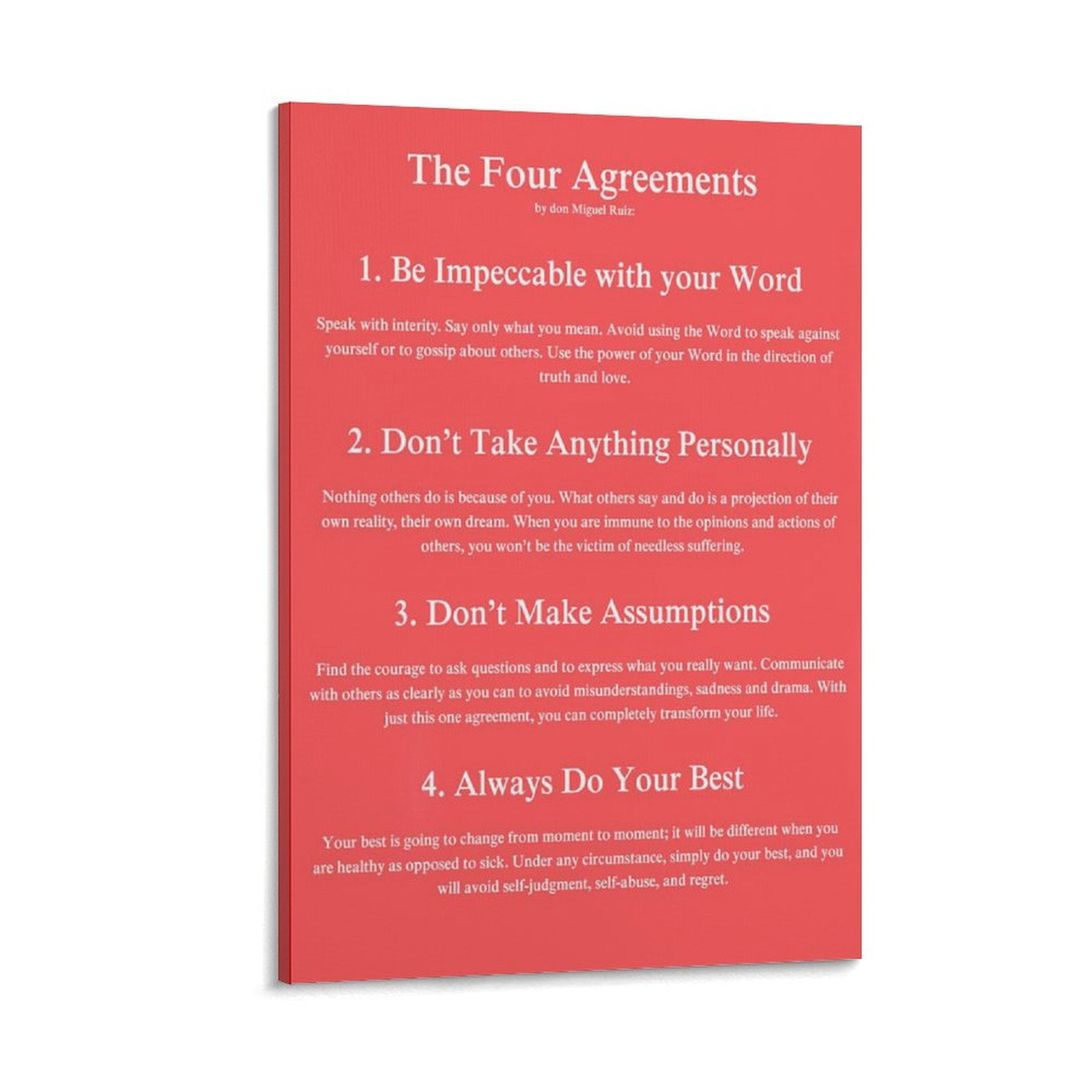 Four Agreements Poster Print Photo Art Painting Canvas Poster Home ...