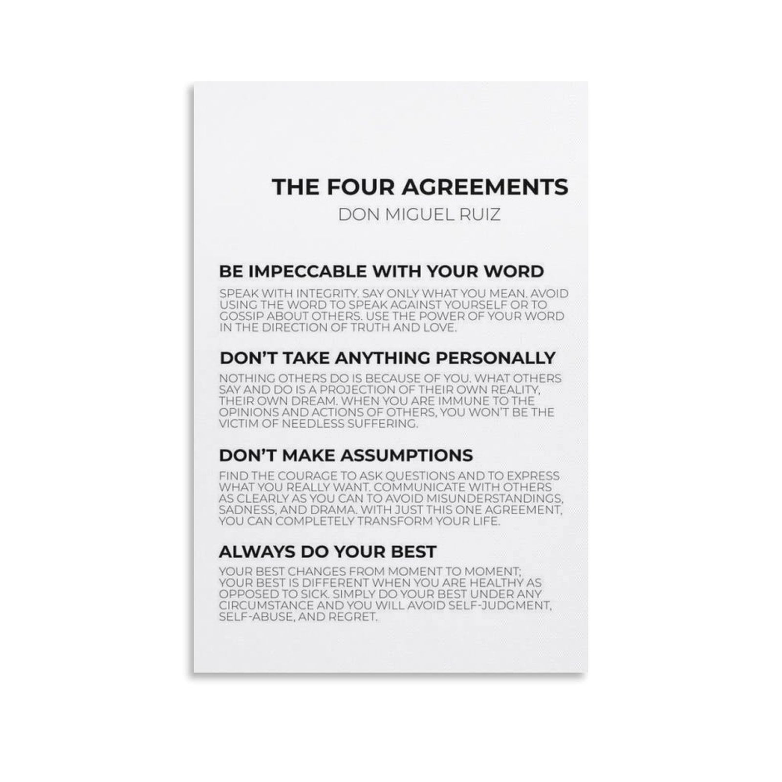 Four Agreements Wall Art Canvas Art Poster and Wall Art Picture Print ...