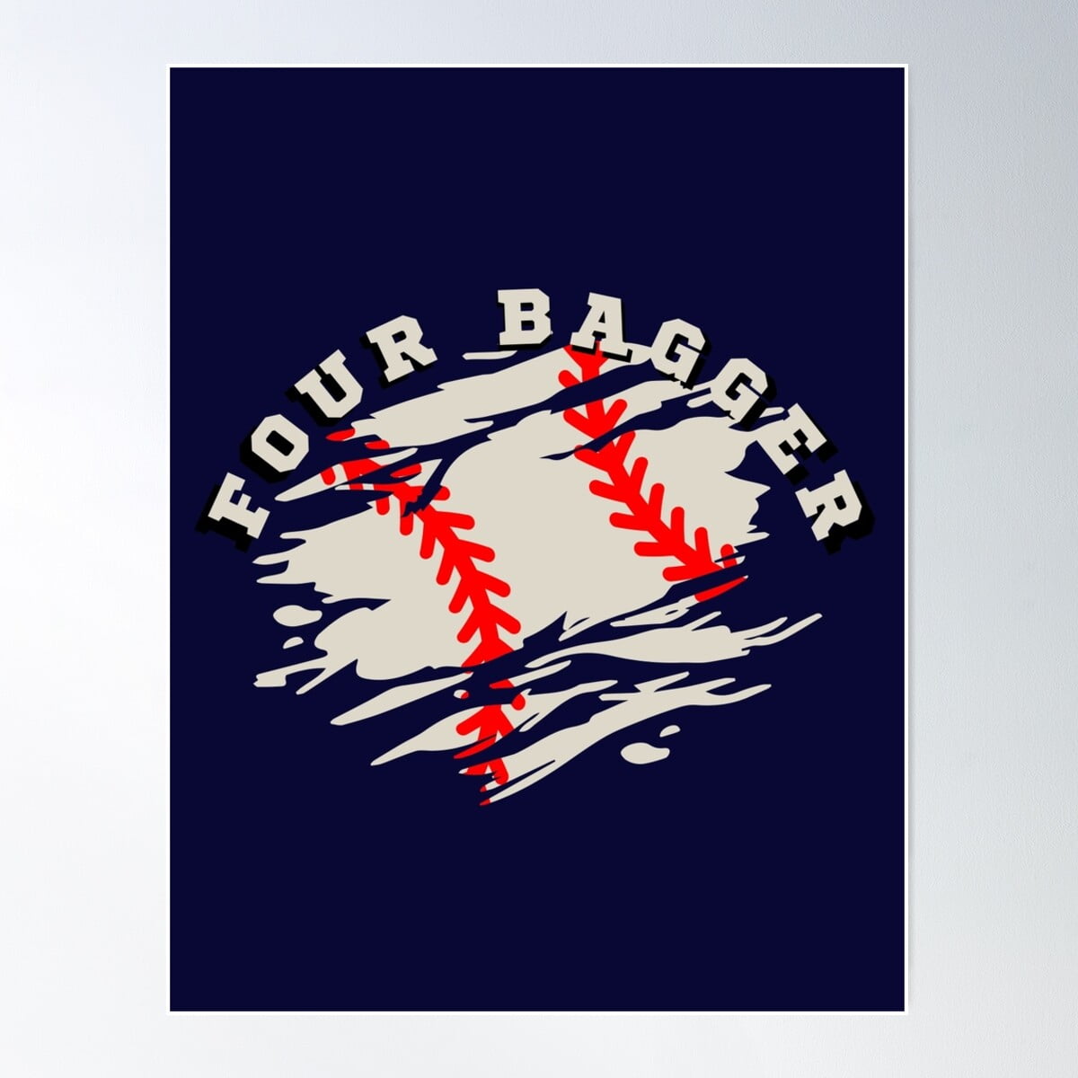 Four Bagger Baseball Design Poster Wall Art, Modern Wall Decor For ...