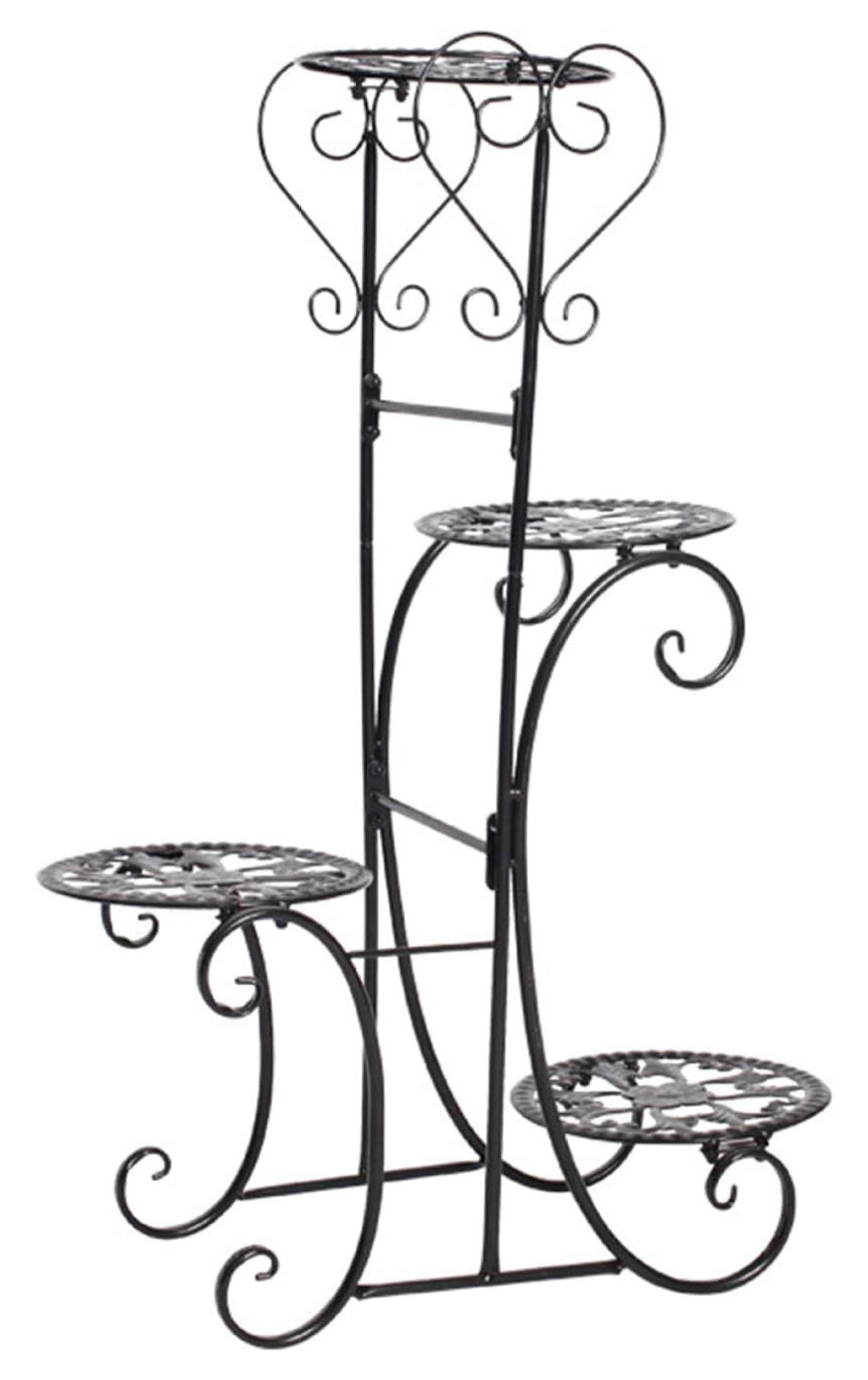 Four Basins Disc Plant Stand, 4 Tier Metal Plant Stand Flower Shelves Pot Holder for Planters ...