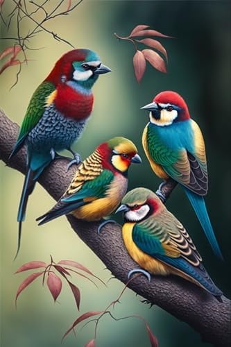 Four Birds on a Branch Puzzles - Landscape Jigsaw Puzzle for Beginners ...