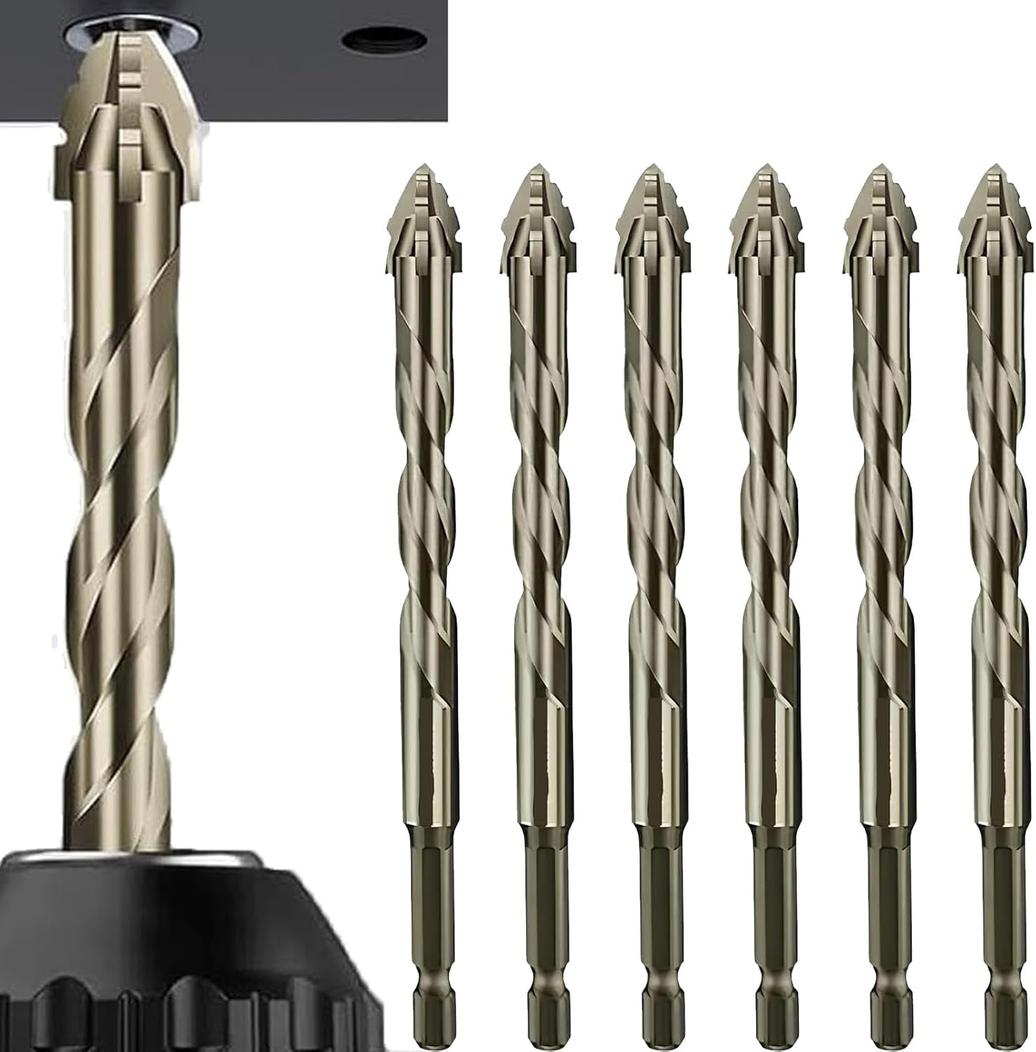 Four Blade Serrated Eccentric Drill, Quickpierce High-Performance Titanium-Coated Drill And Tap ...