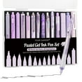 Four Candies Pastel Gel Pen, Fine, 0.5 mm, 12 Black Ink Pens with 2 Pcs ...