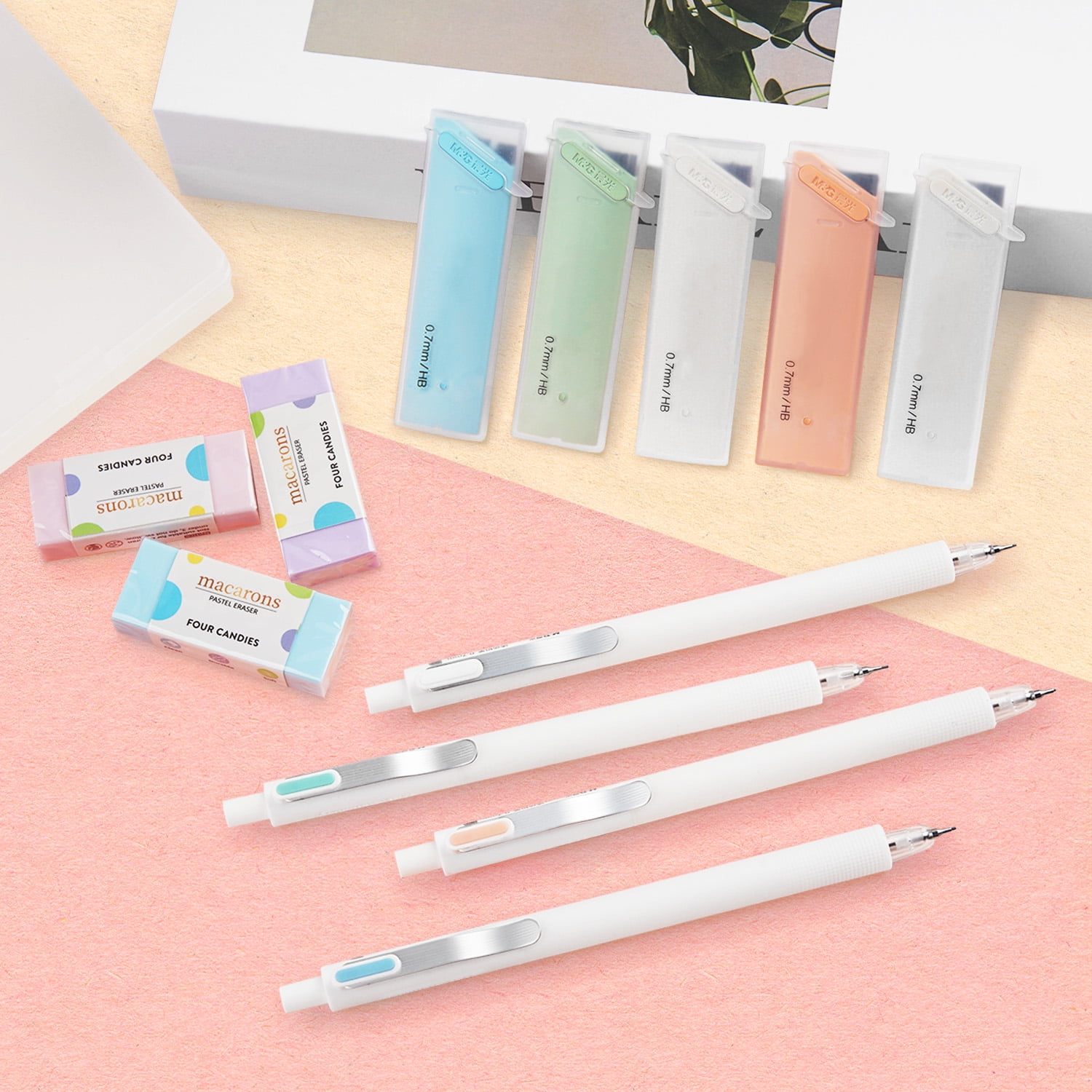 Four Candies 4pcs Mechanical Pencil 0.7mm Simple Portable Pencil,For ...