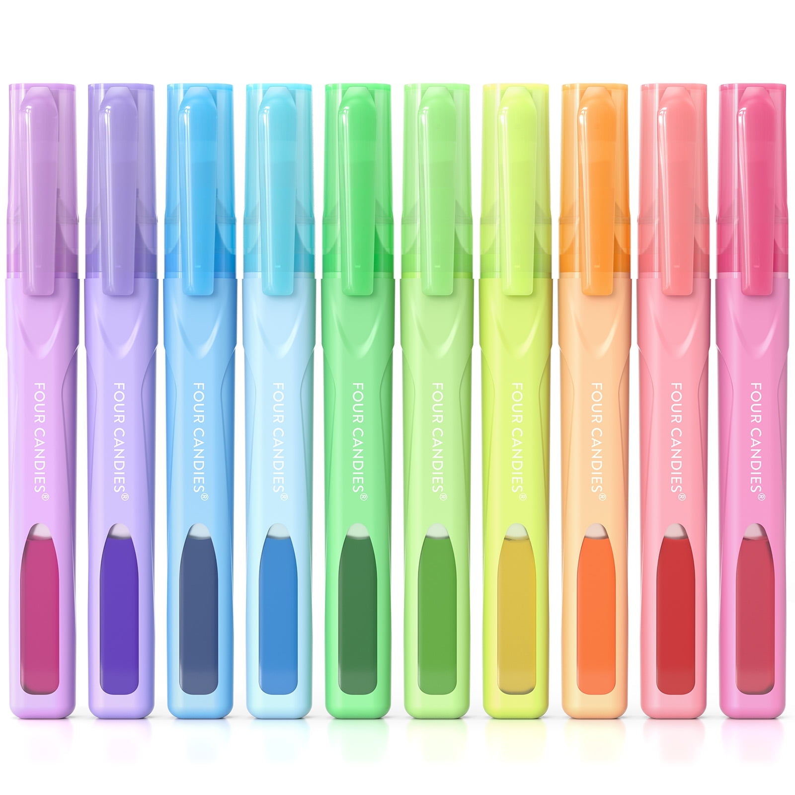 Four Candies Cute Pastel Highlighters, 10 PCS Highlighters Assorted ...