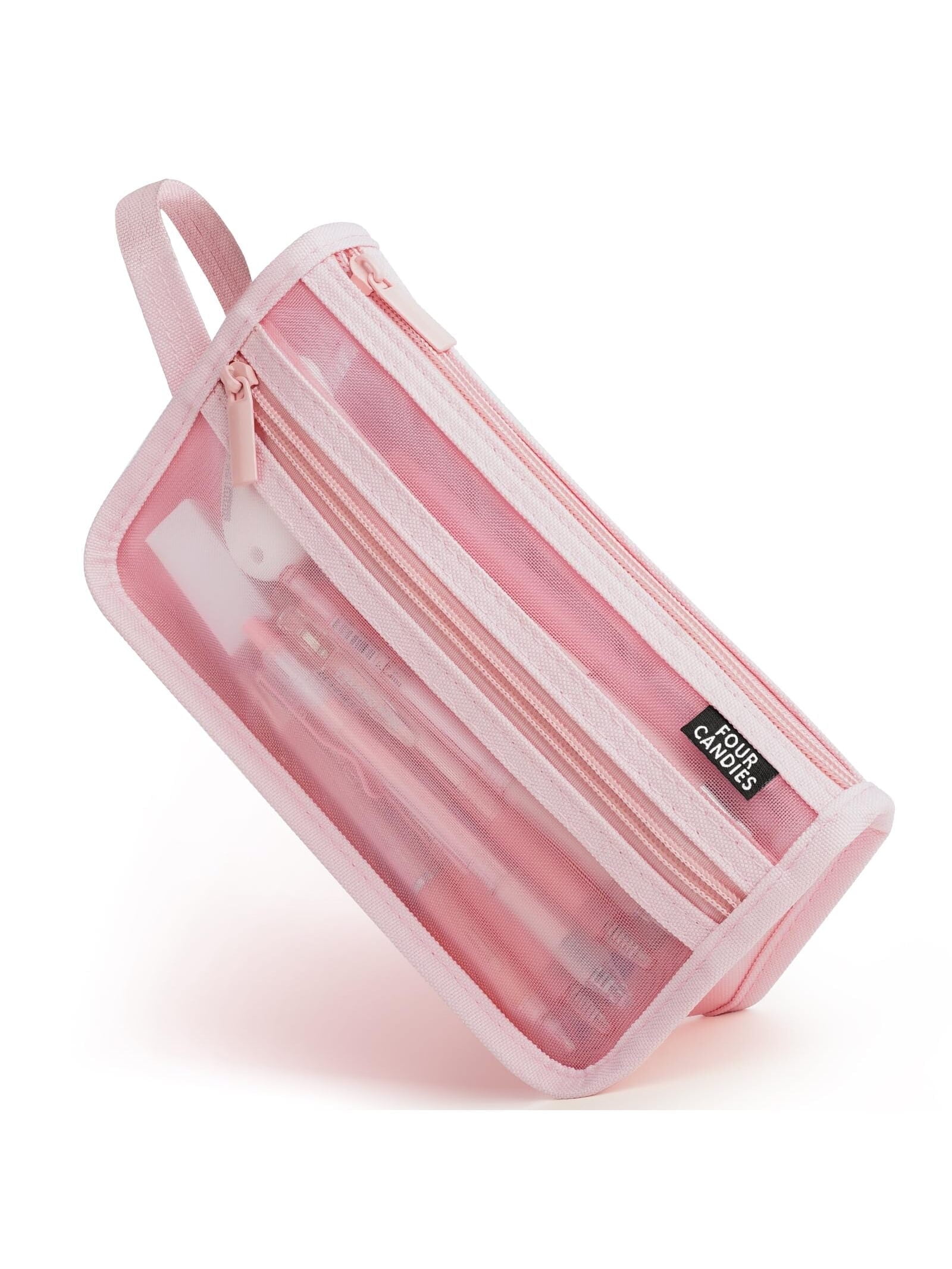 Four Candies Large Capacity Pencil Case, Pink Pencil Case with Zipper ...