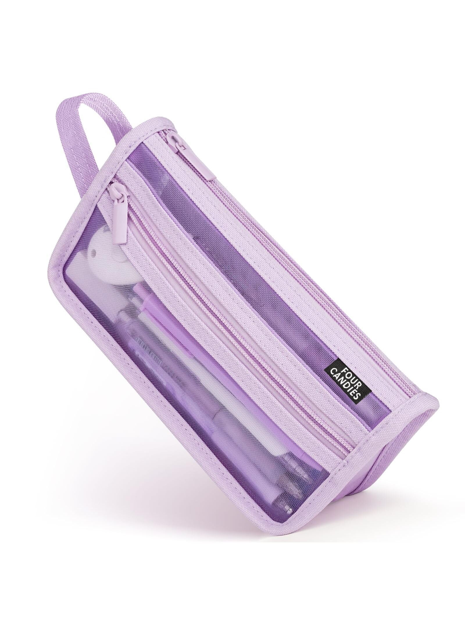 Four Candies Large Capacity Pencil Case, Purple Pencil Case with Zipper ...