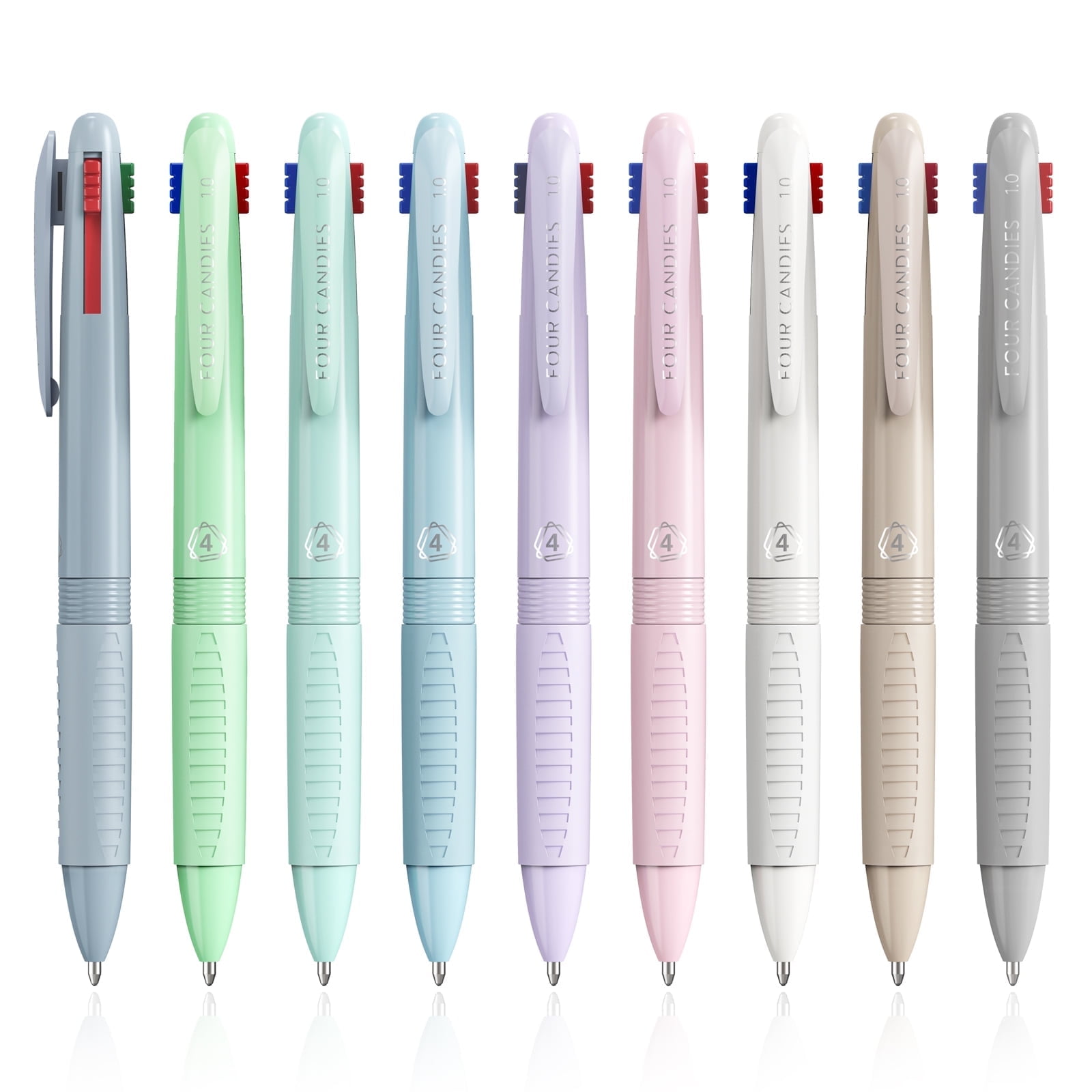 Four Candies Multicolor Pens, 4-in-1 Colored Pen, 9 Pack 1.0mm 4 Color ...