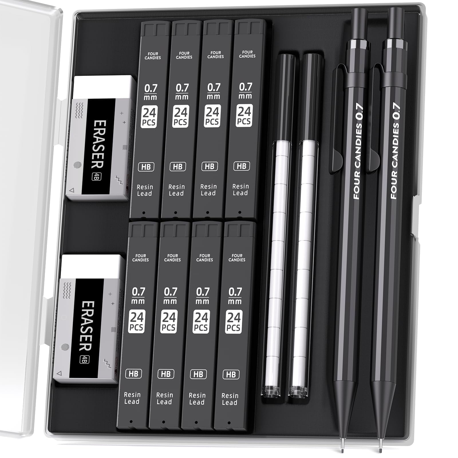 Four Candies Metal Mechanical Pencils 0.7mm, 2PCS Pencils Mechanical 0. ...
