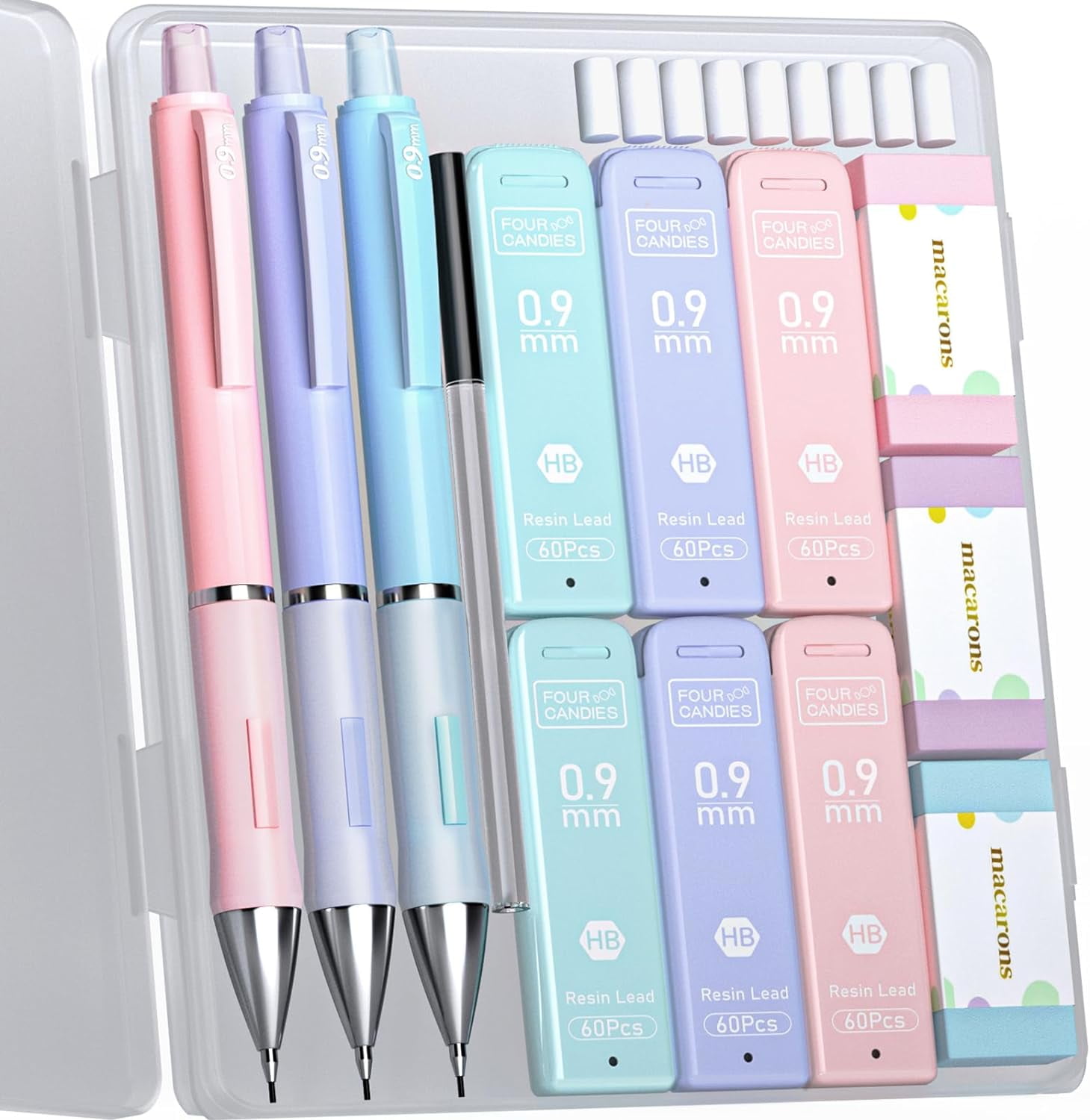 Four Candies Pastel Mechanical Pencil Set for Drawing & Writing, 3PCS 0 ...