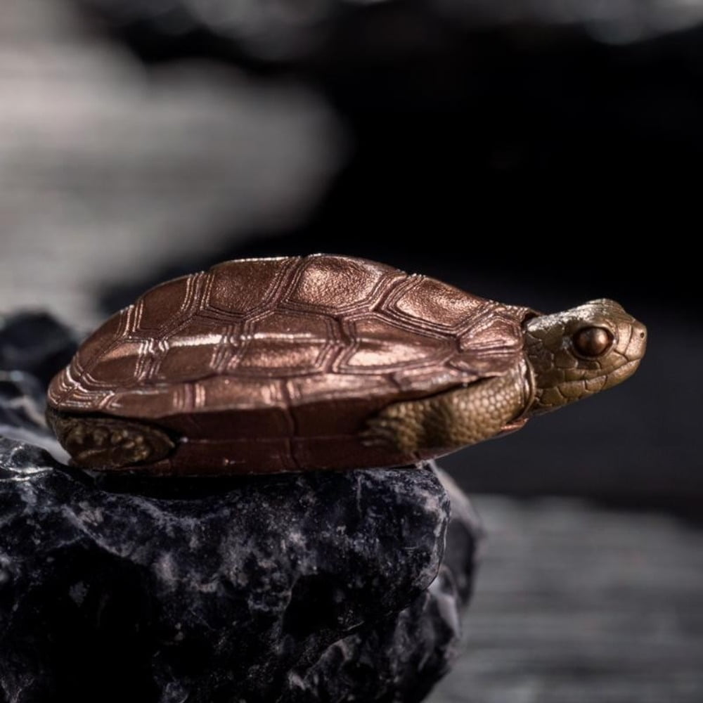 Four Centimeter Yellow Purple Inlaid Turtle Ornament Paperweight Desk ...