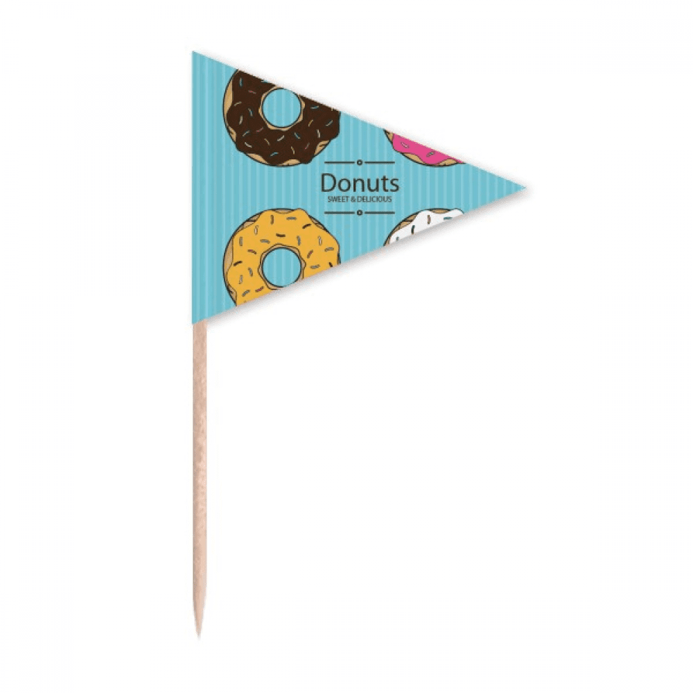Four Color Dessert Sweet Food Toothpick Triangle Cupcake Toppers Flag ...