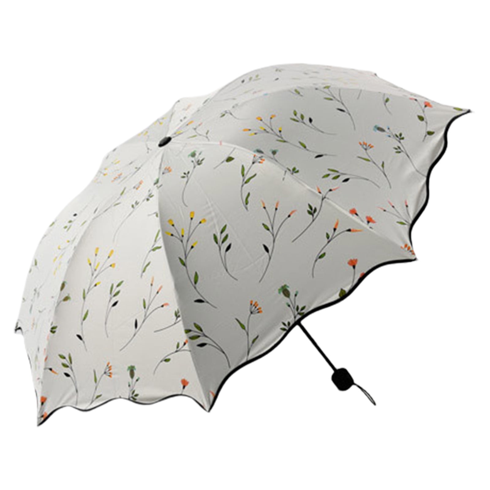 Four Color Flower Folding Umbrella, Thickened Plastic Sun Protection ...