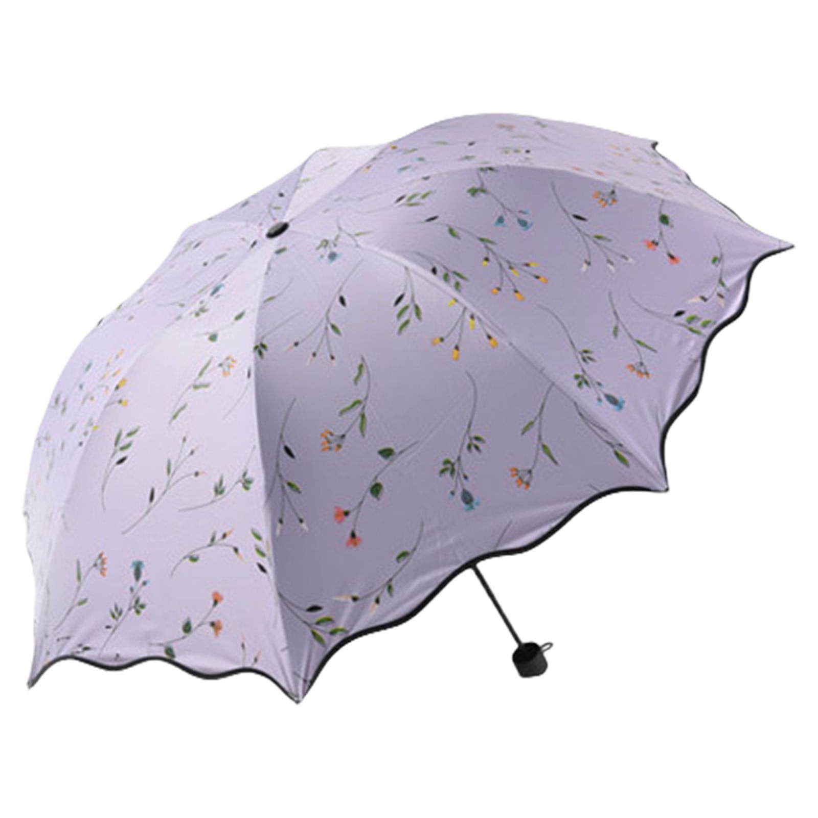 Four Color Flower Folding Umbrella, Thickened Plastic Sun Protection ...
