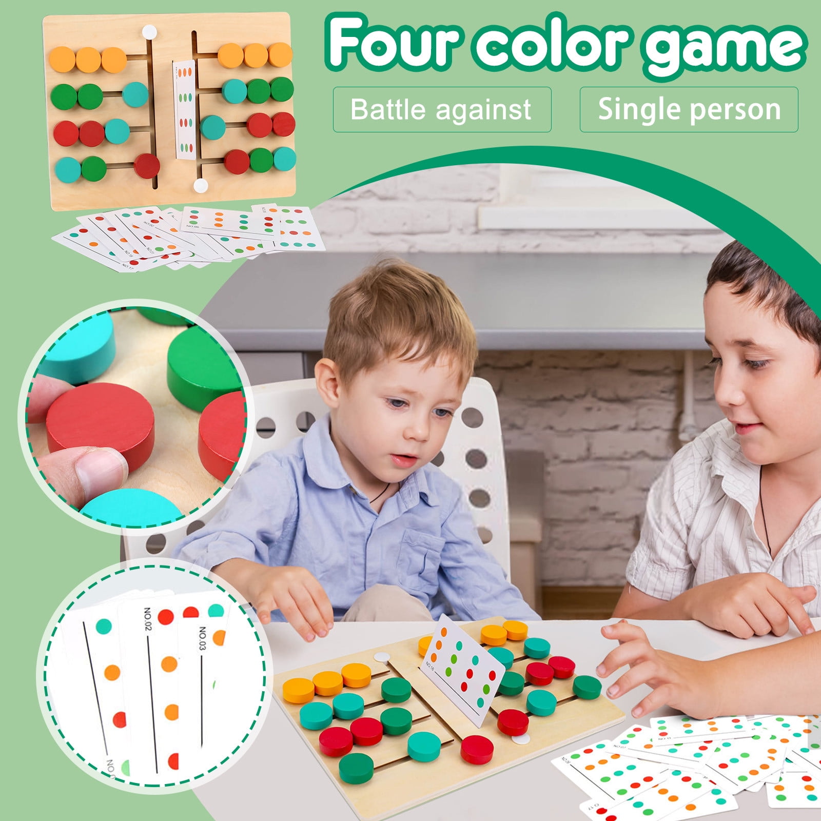Four Color Game Educational Board Game for Kids - Red Green Blue Yellow ...