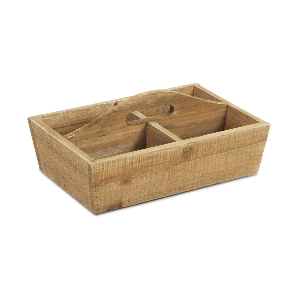 Four Compartment Wooden Caddy - Walmart.com
