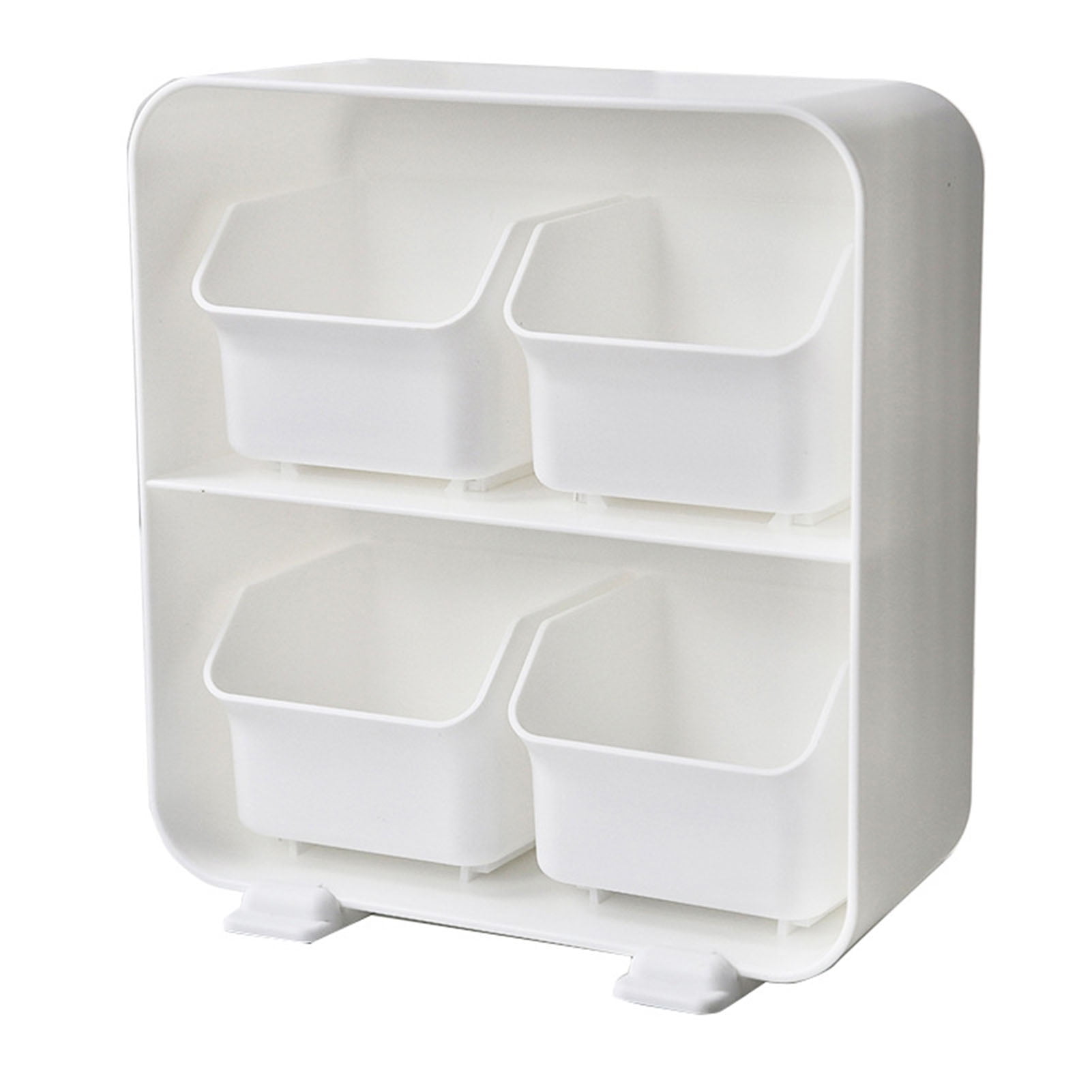 Four Compartments Pull Out Desktop Organizer Tabletop Drawer Organizer ...