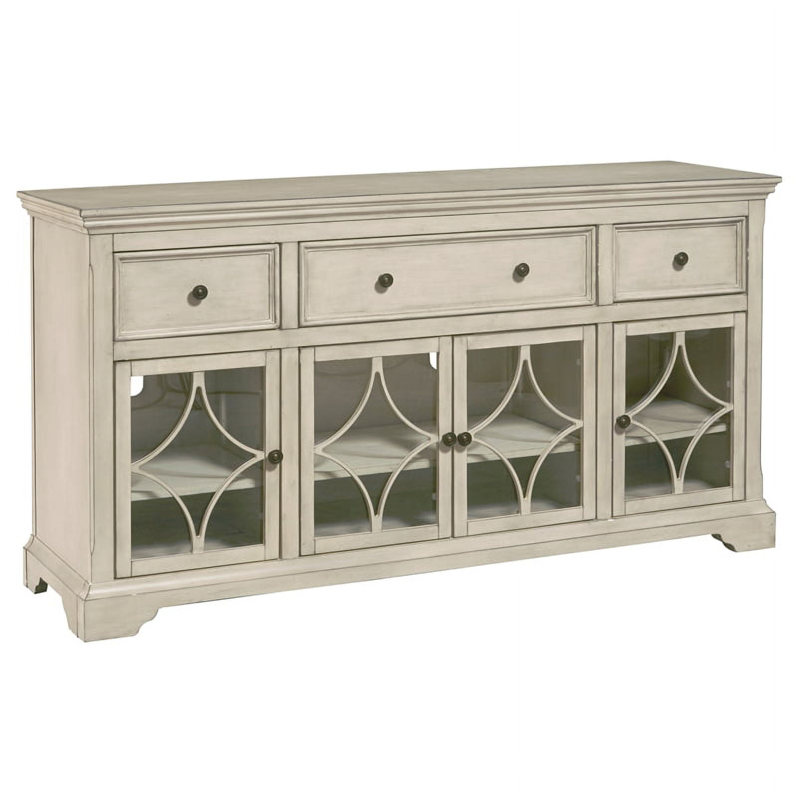 Four Door Console with Drawers in Off White - Walmart.com
