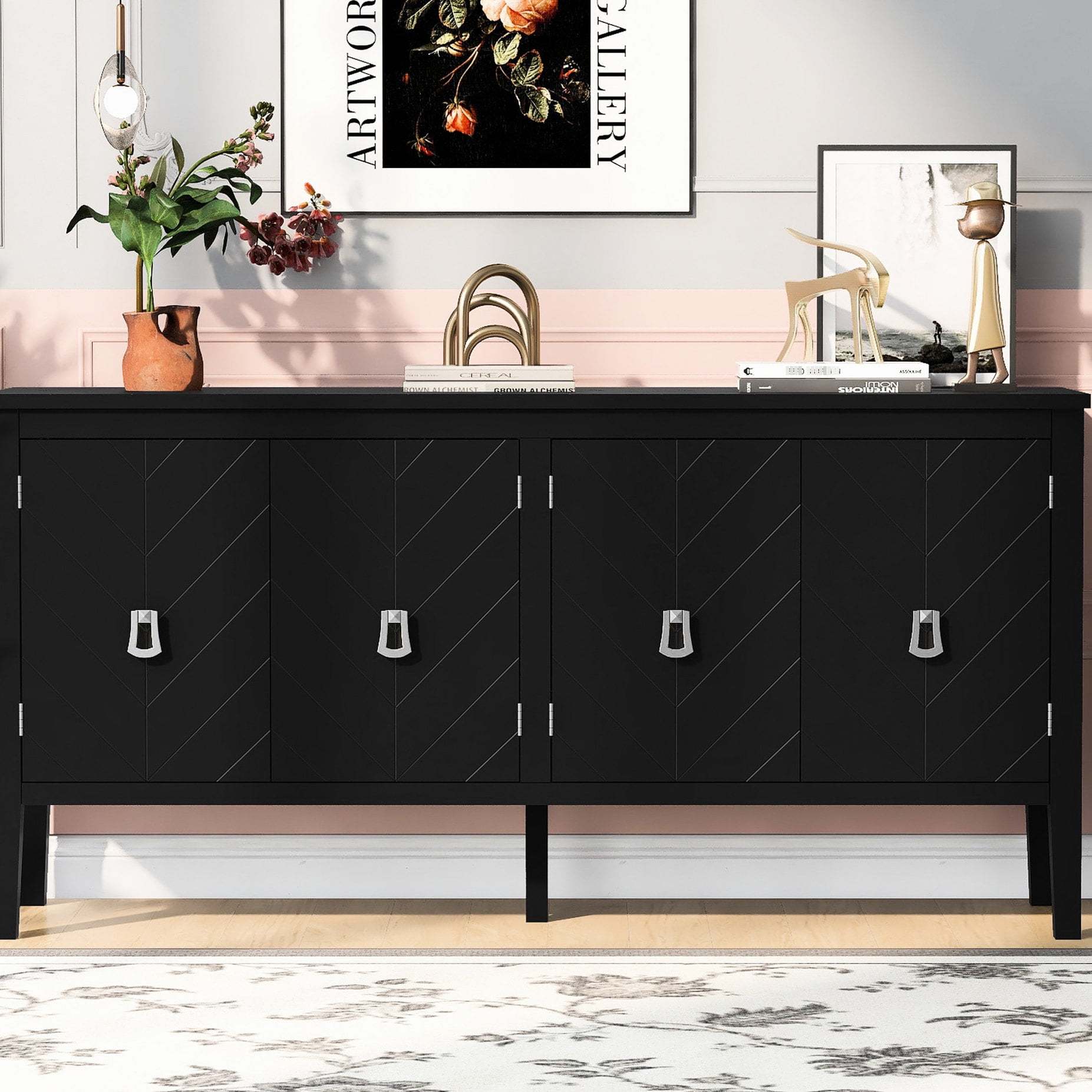 Four-Door MDF Sideboard | Provides Storage in Key Living Zones | MDF ...