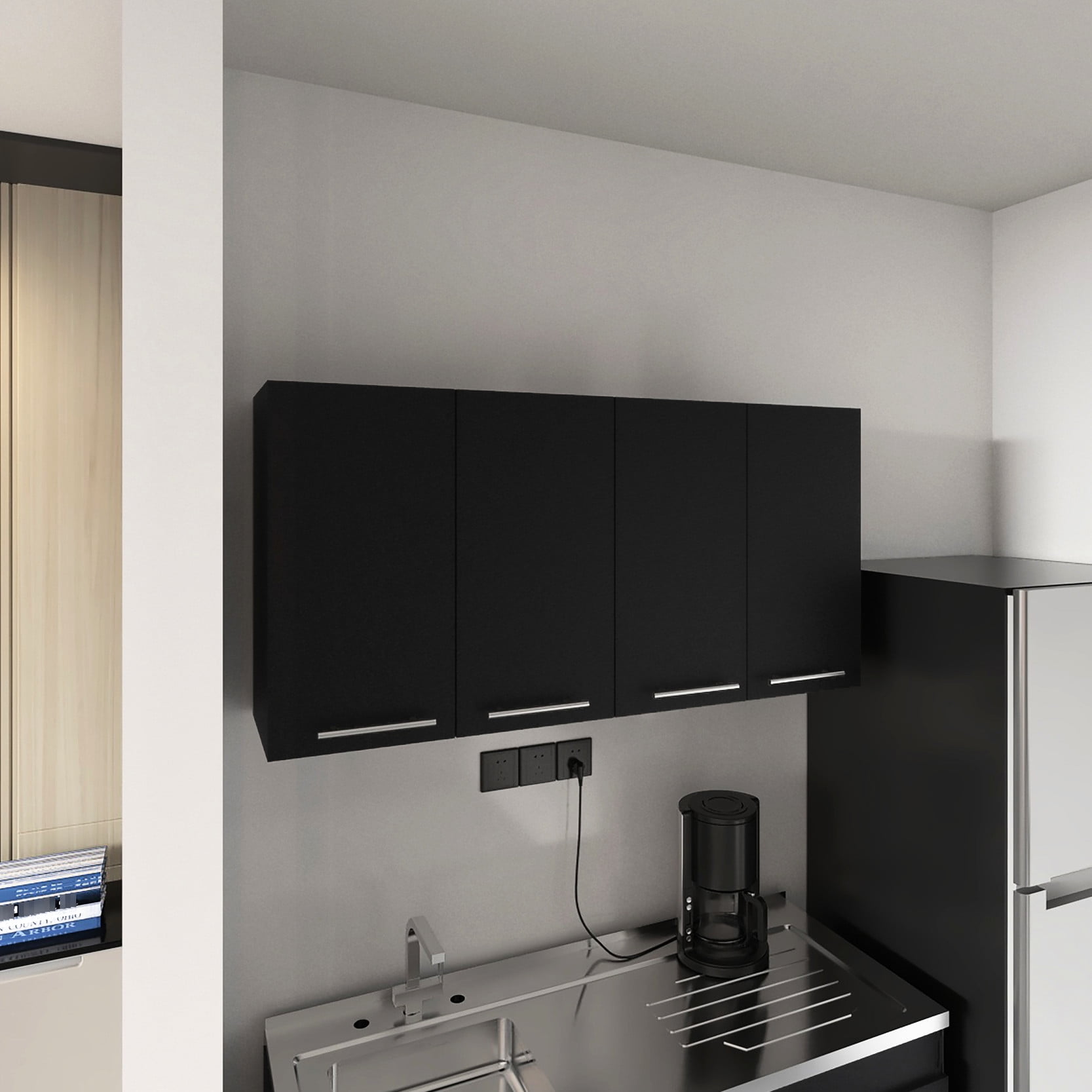 Four-Door, Two Divisions Design / Wall-Mounted Kitchen Cabinet with ...