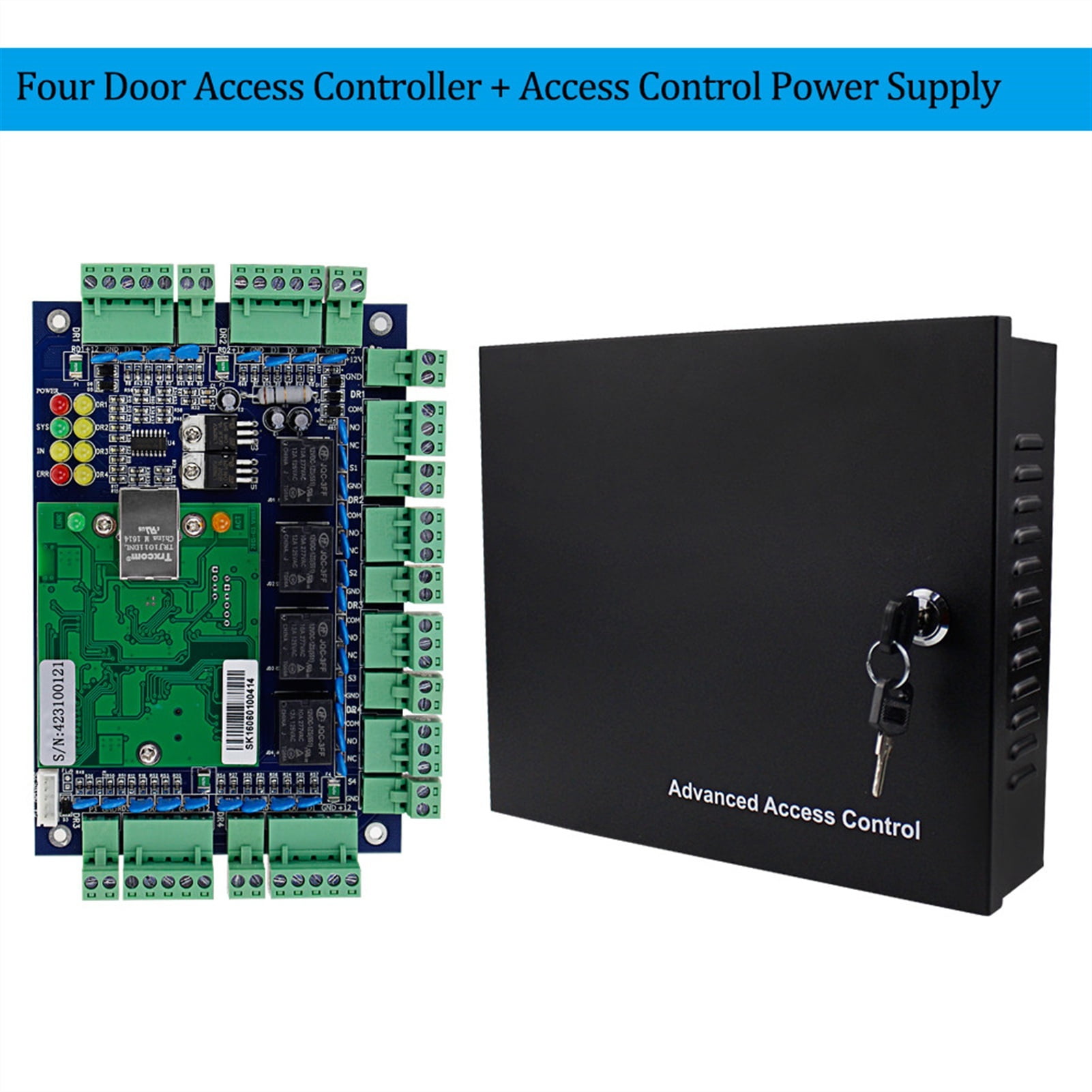 Four Doors Wiegand TCP/IP Access Control Board Panel Network RFID Access Control System Software ...