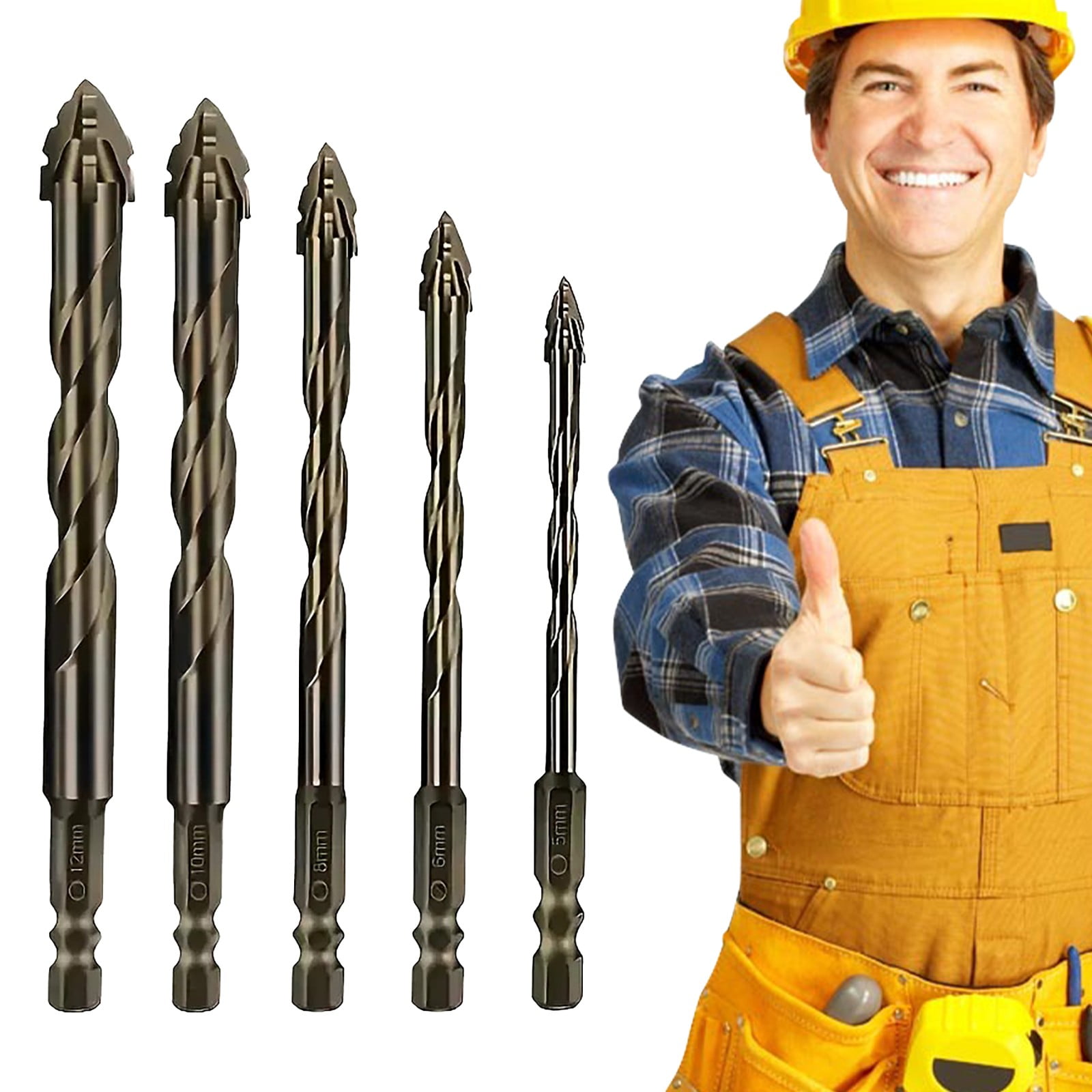 Four Edged Serrated Eccentric Drill Bit Set, New Four-Flute Sawtooth ...