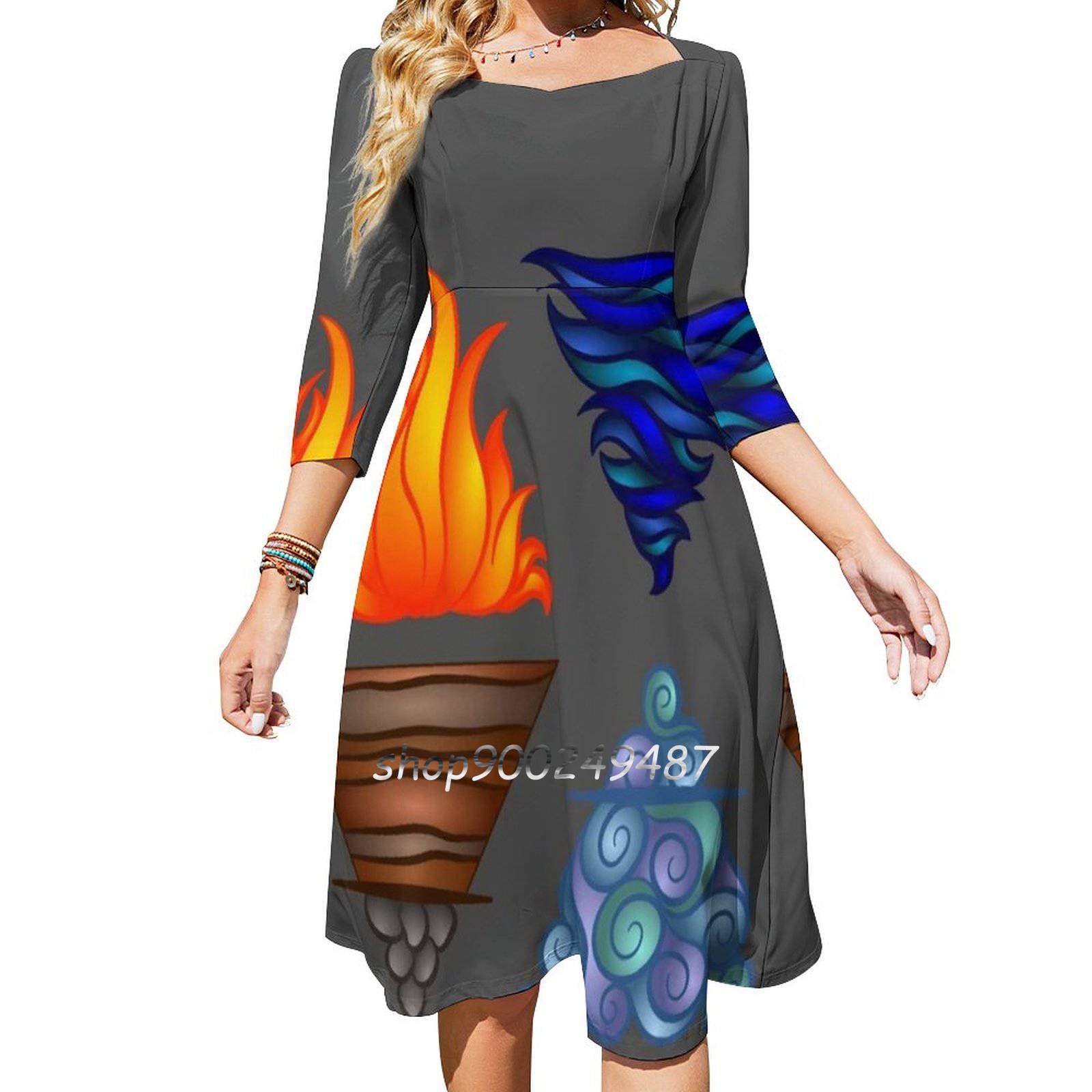 Four Evening Party Dresses Midi Sexy Dress Female Sweet One Piece Dress ...