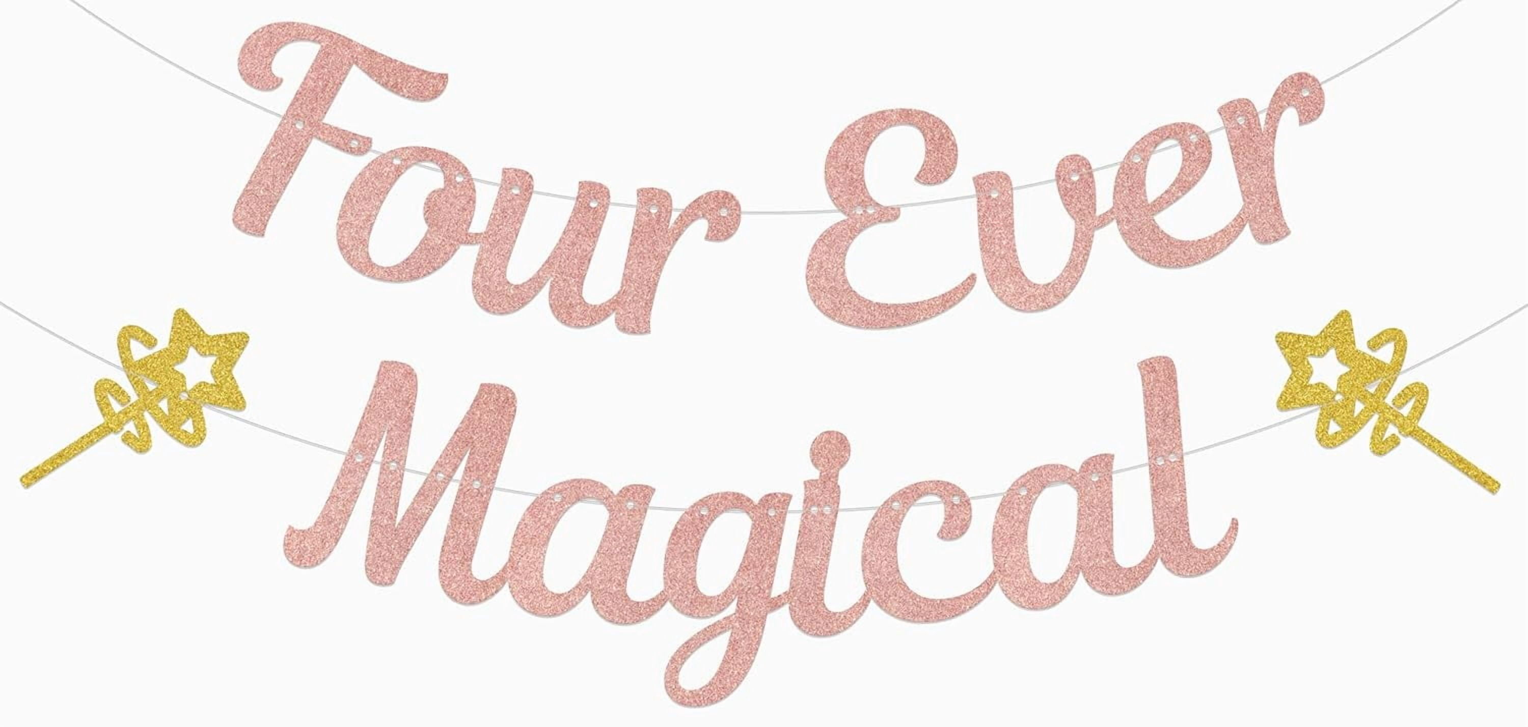 Four Ever Magical Banner Fantastic Four Birthday Decoration Magical ...