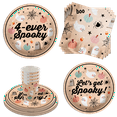 Four Ever Spooky Birthday Party Supplies 64 Piece Tableware Set ...
