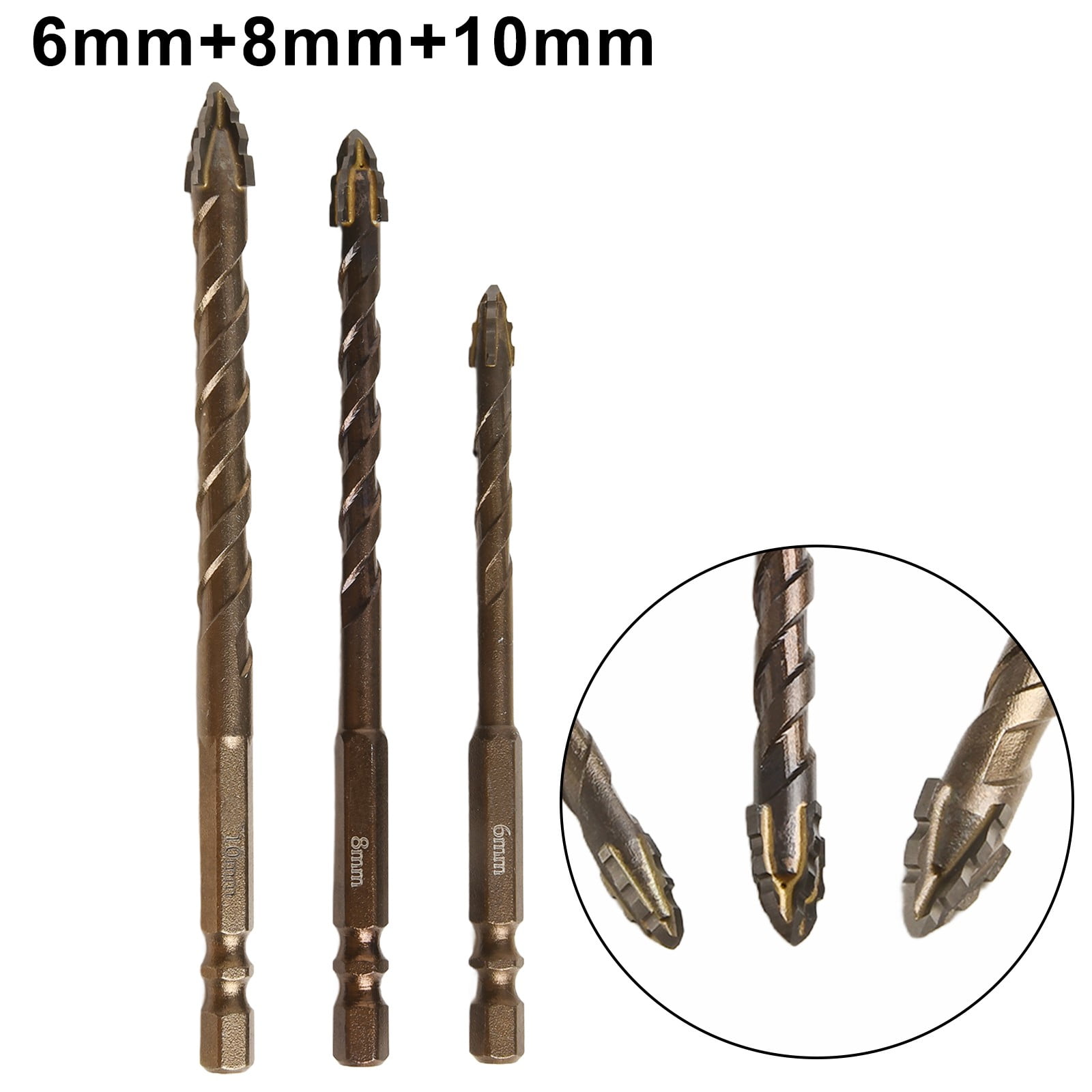 Four-Flute Eccentric Drill Drilling Glass Tile Punching Triangle Drill ...