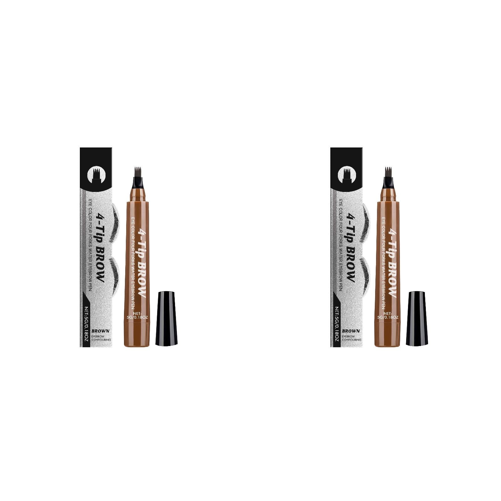 Four Fork Upgraded Fork Tip Applicator Natural Makeup Lasting Fine Brown 2PC - Walmart.com