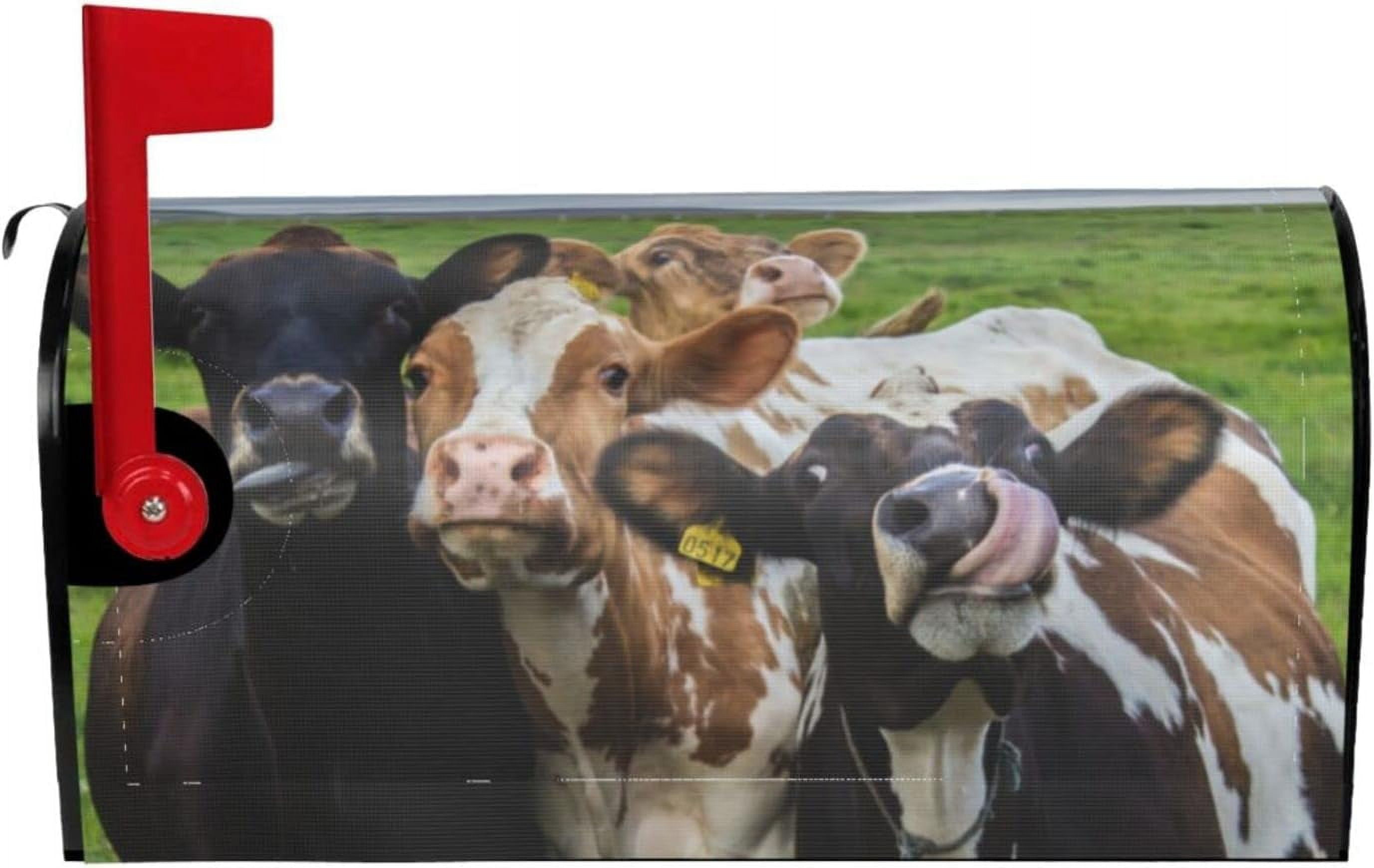 Four Funny Cows Farm Mailbox Magnetic Post Mailbox Cover Garden Decor ...