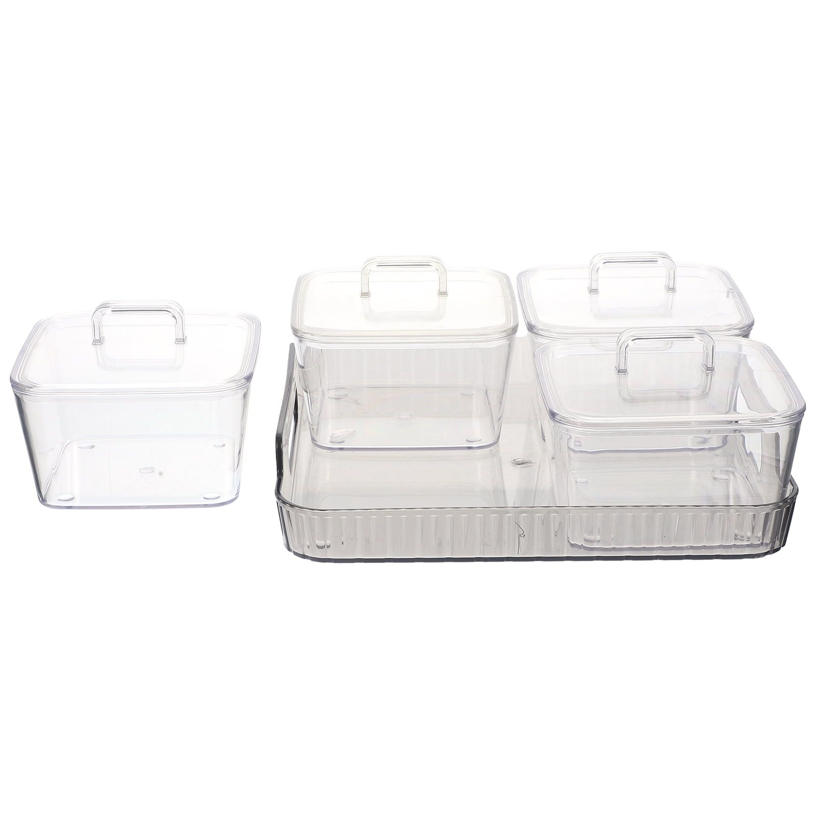 Four Grid Fruit Plate Clear Candy Boxes Transparent Container ...