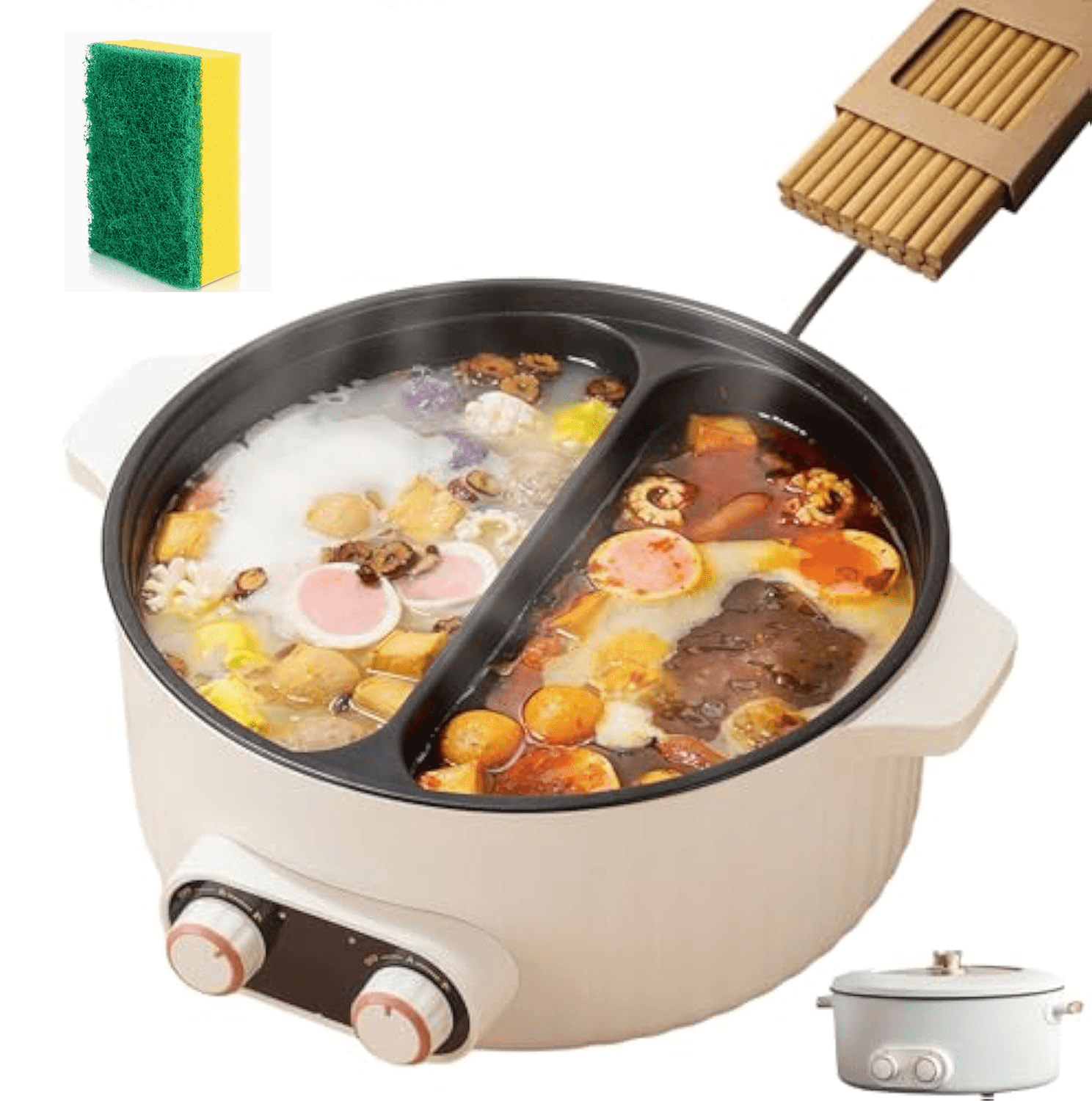 Four Grid Multifunctional Stew Pot, Multifunctional Electric Pot 4 ...
