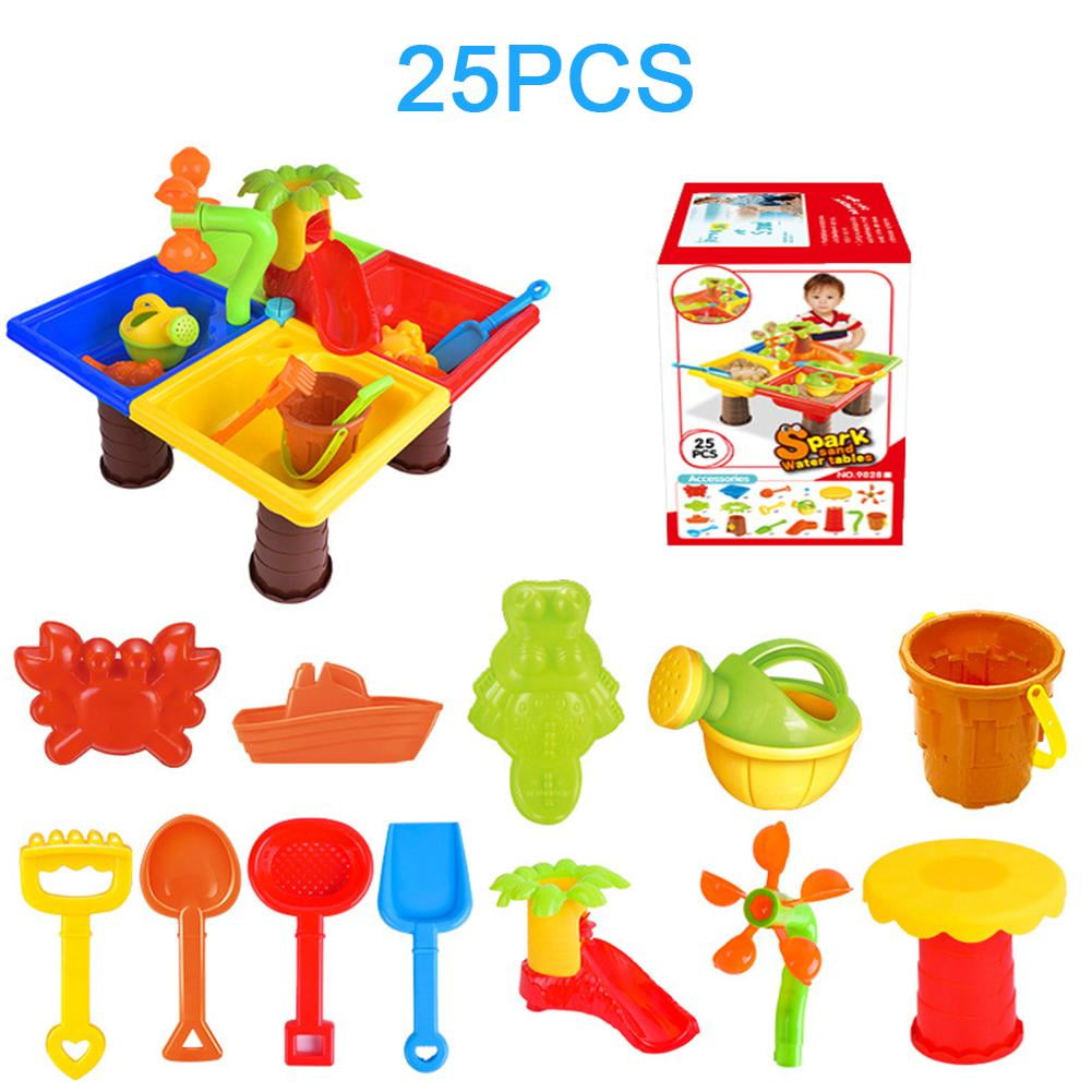 Four-Grid Tree Stump Square Table (C)$ Summer Seaside Beach Water Play ...