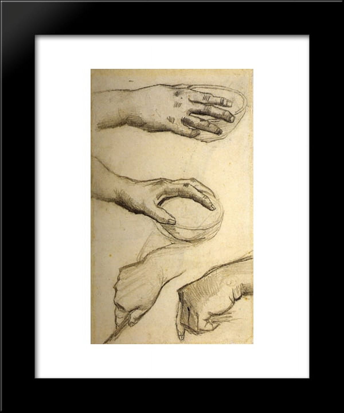 Four Hands, Two Holding Bowls 20x24 Framed Art Print by Vincent van ...