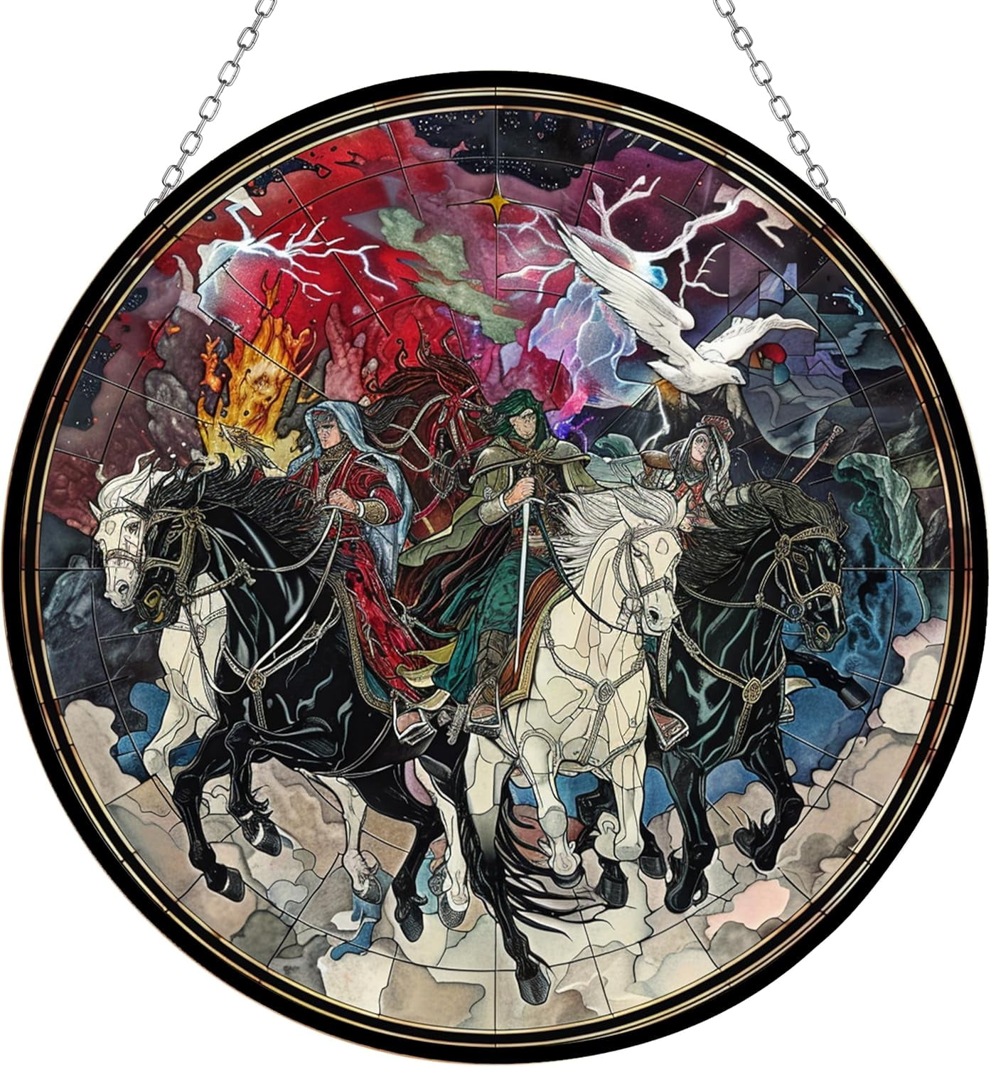 Four Horsemen of The Apocalypse Suncatcher Indoor/Outdoor Stained Glass ...