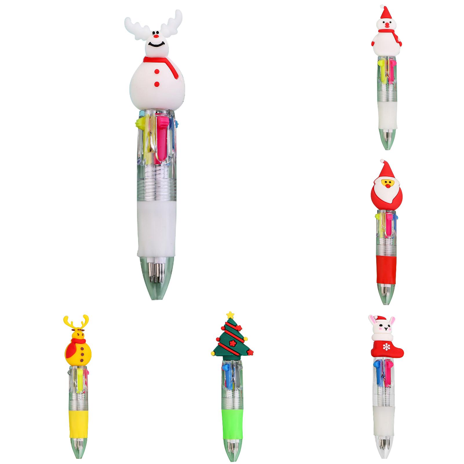 Four Kinds Of Christmas Wide Markers Pen with Eraser on Back Note Pens ...