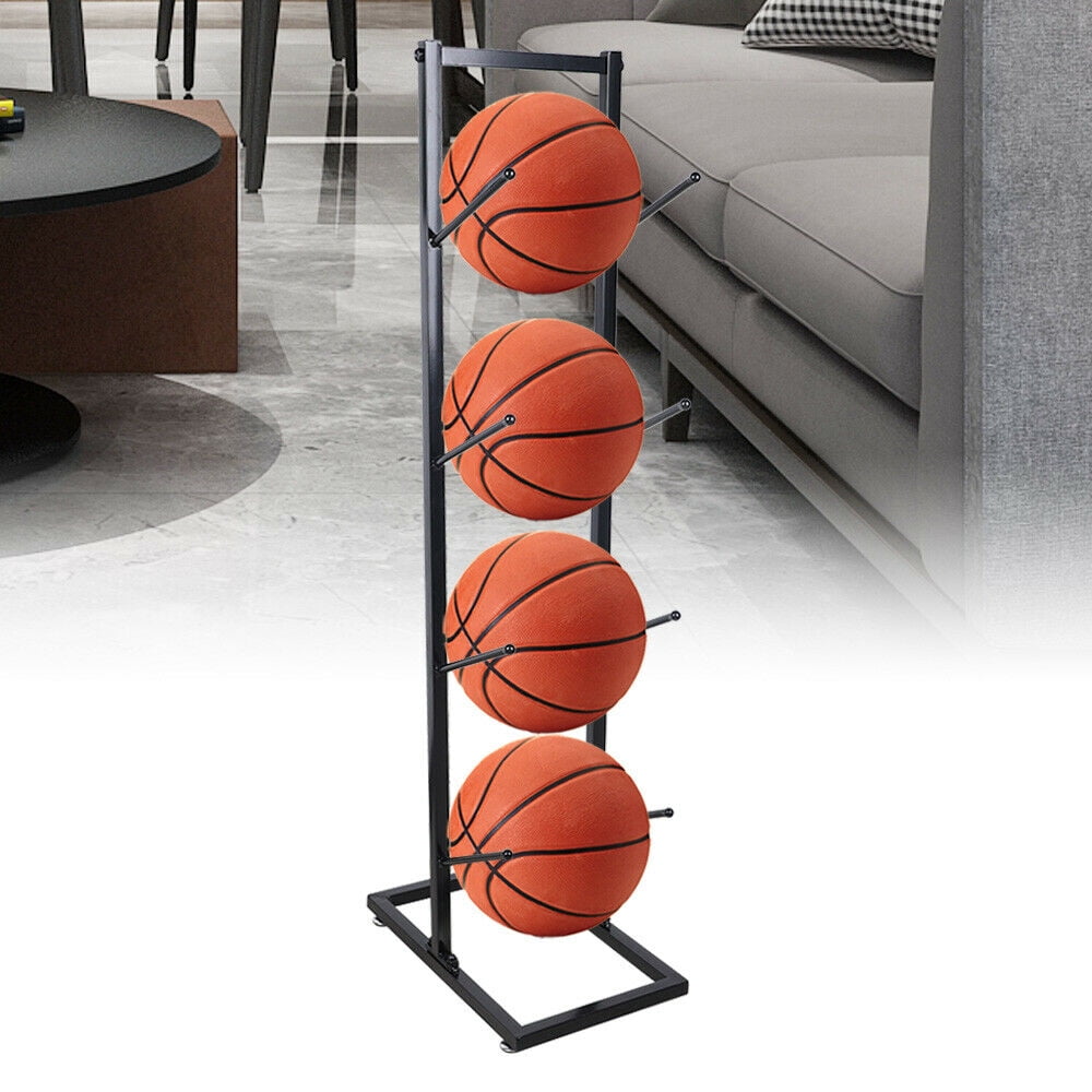 Four-Layer Multi Purpose Basketball Organizer Iron 4 Balls Rack Indoor ...