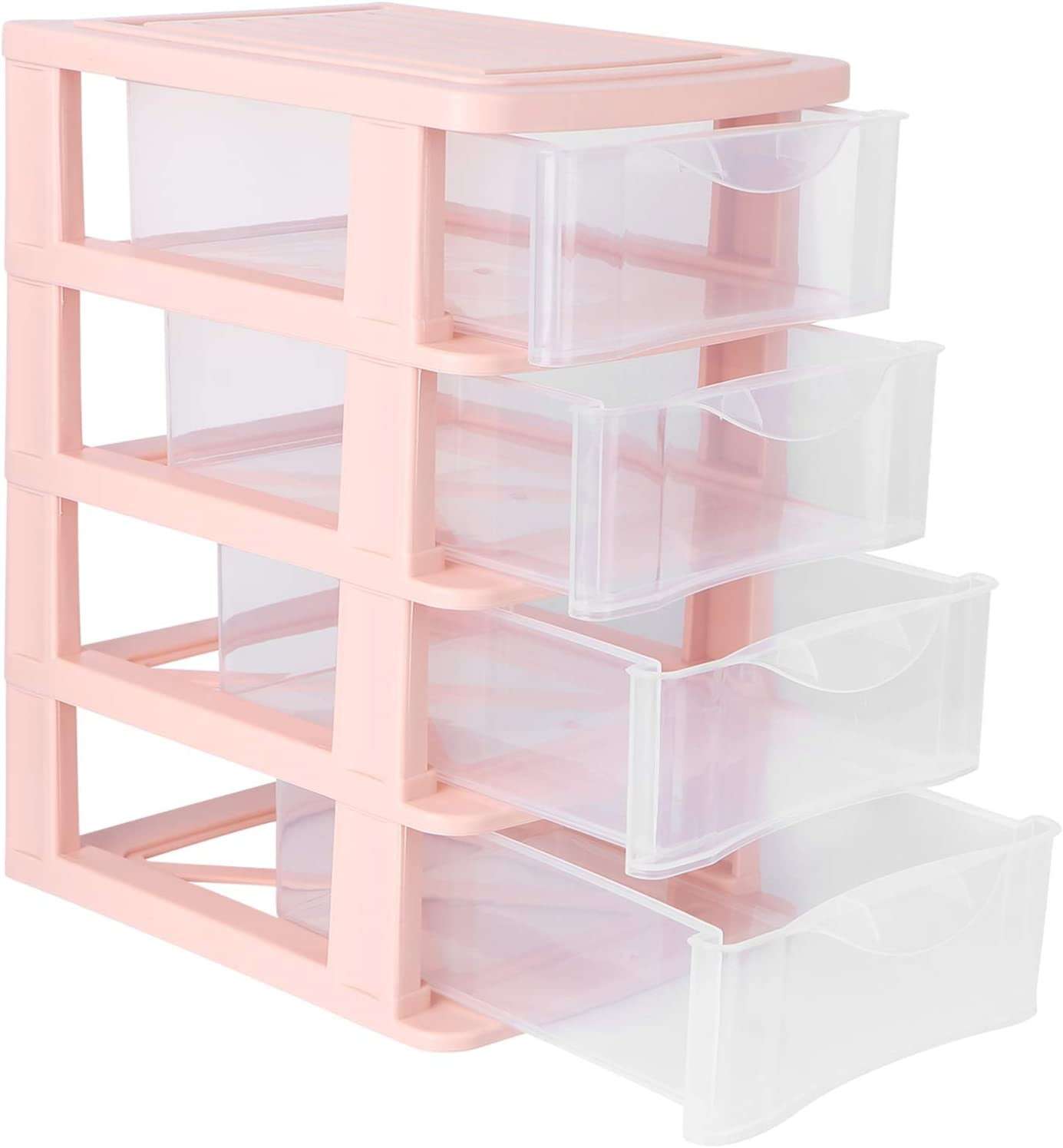 Four- Layer Storage Drawers- Transparent Plastic Drawers Organizer ...