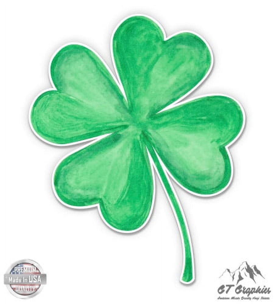 Four Leaf Clover - 3" Vinyl Sticker - For Car Laptop I-Pad Phone Helmet ...