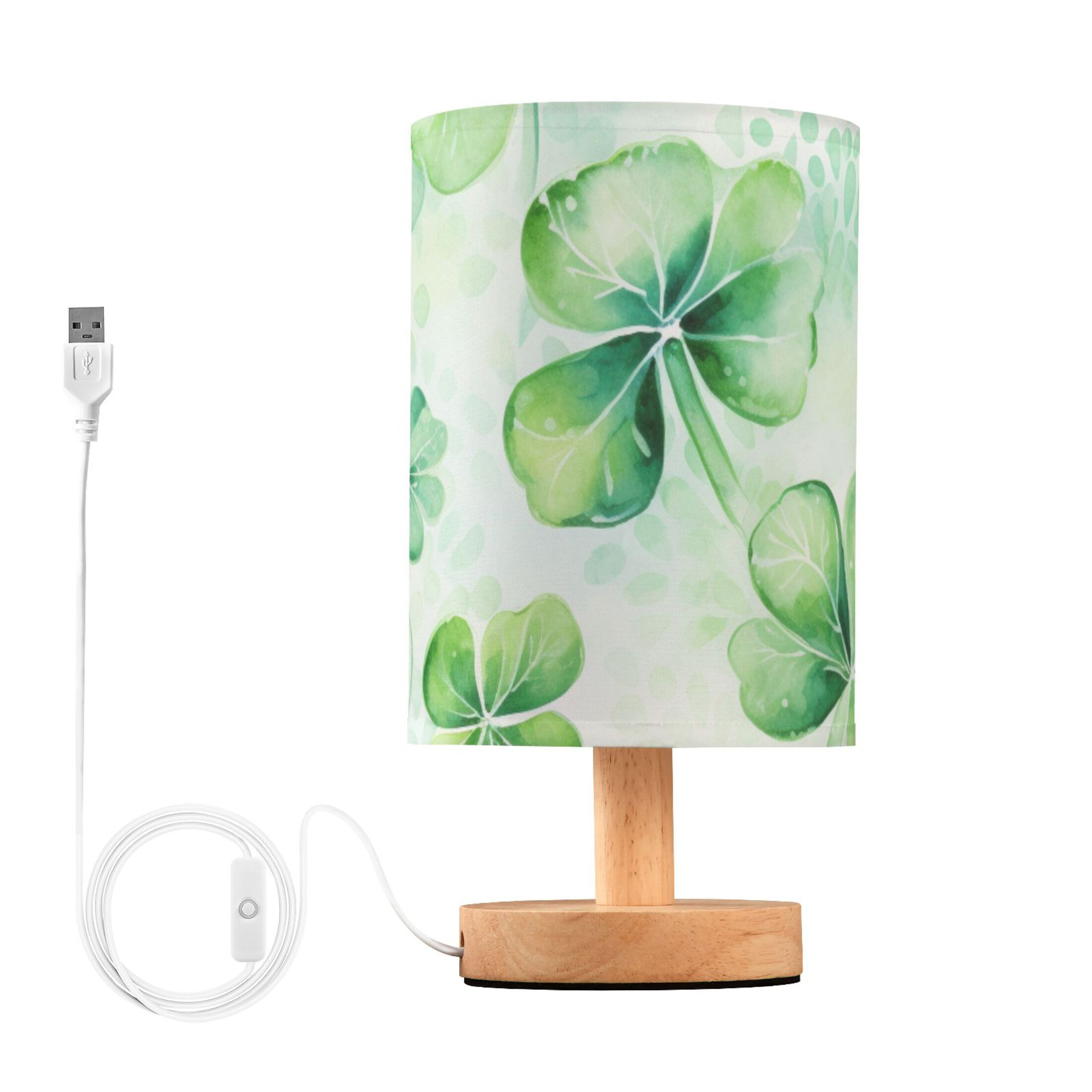 Four Leaf Clover Bedside Table Lamp LED Warm Lights with USB Charging ...